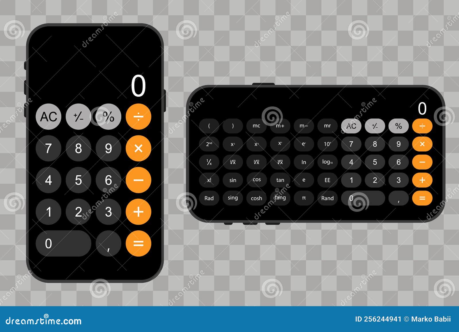Calculator App for Smartphone. Vector Illustration in Flat Design Stock ...
