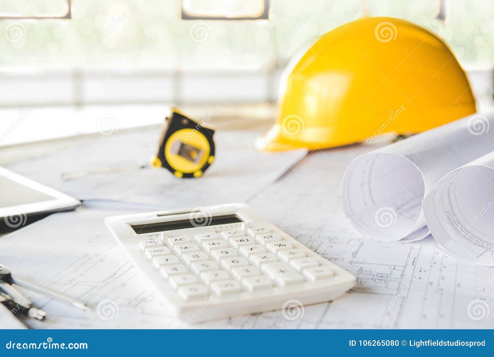 Calculator and Architectural Blueprints Stock Photo - Image of ...
