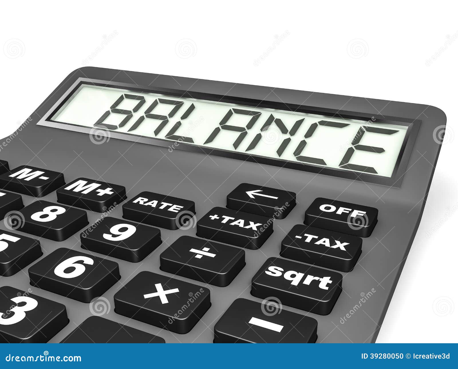 Calculator with BALANCE on Display. Stock Illustration - Illustration ...