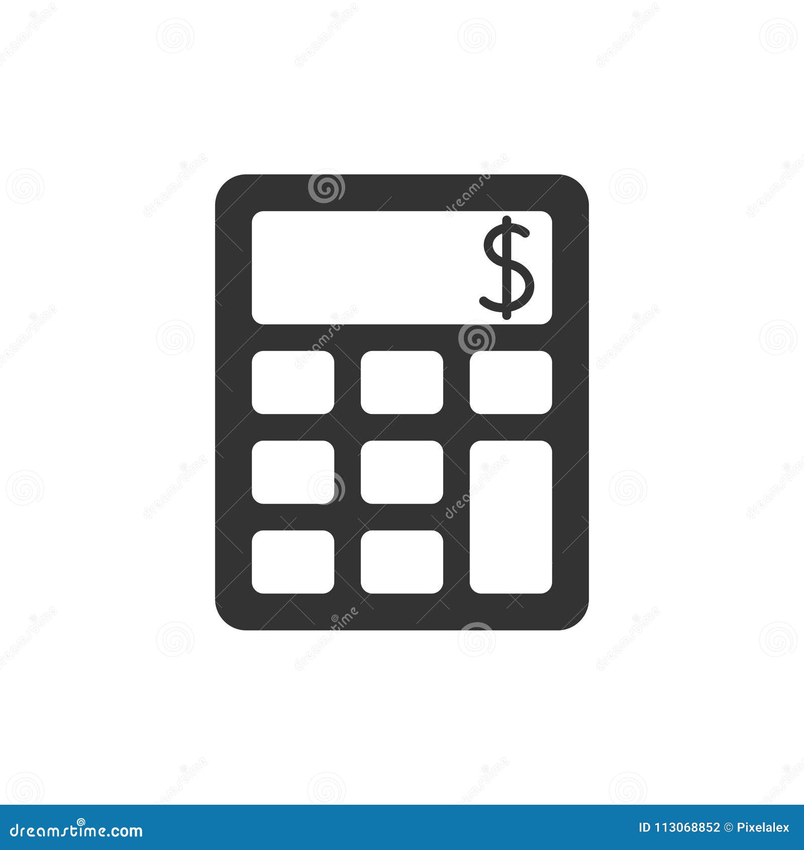 Calculator black icon stock vector. Illustration of calculate - 113068852