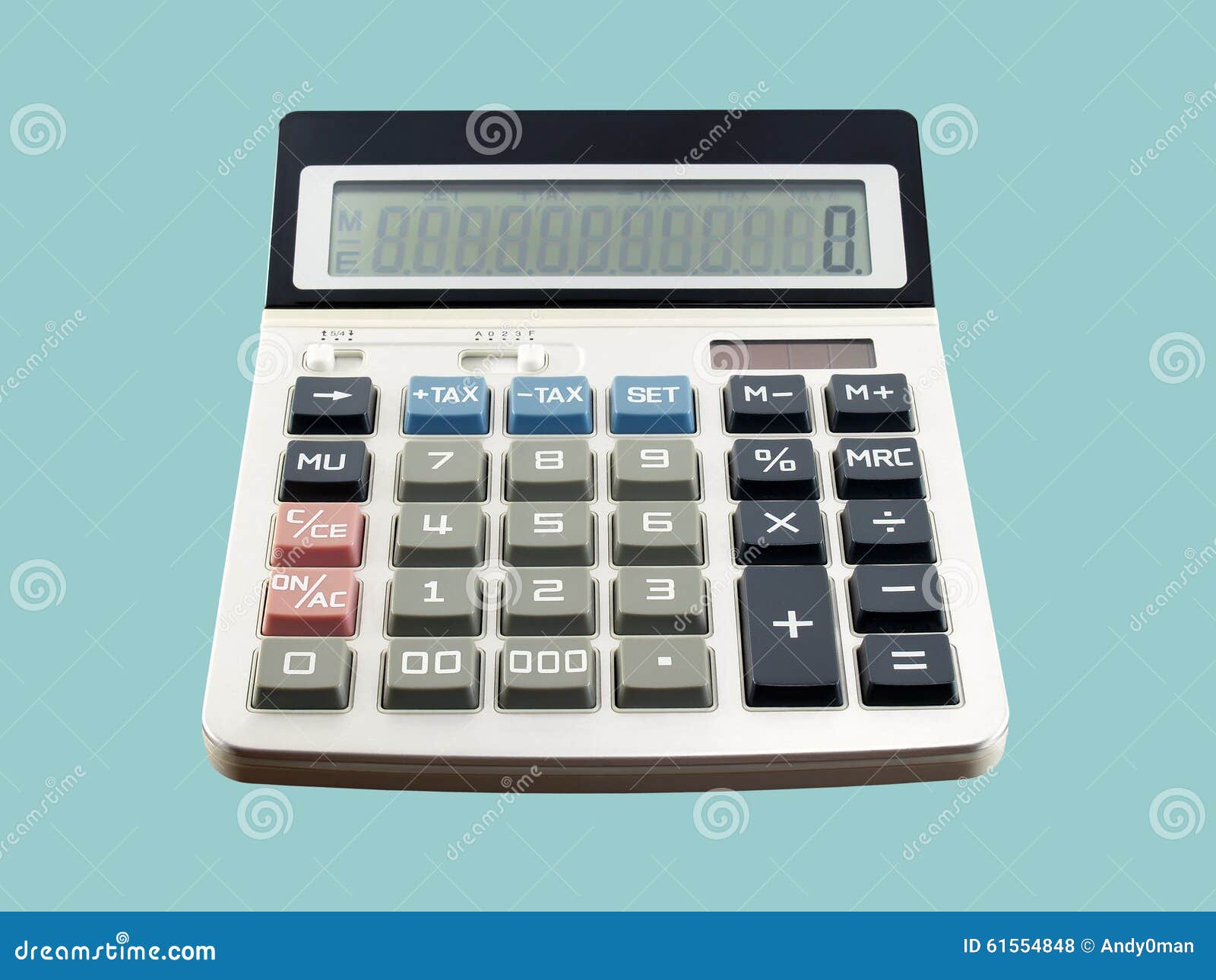 White Digital Calculator with Colorful Button and Zero Number on Screen ...
