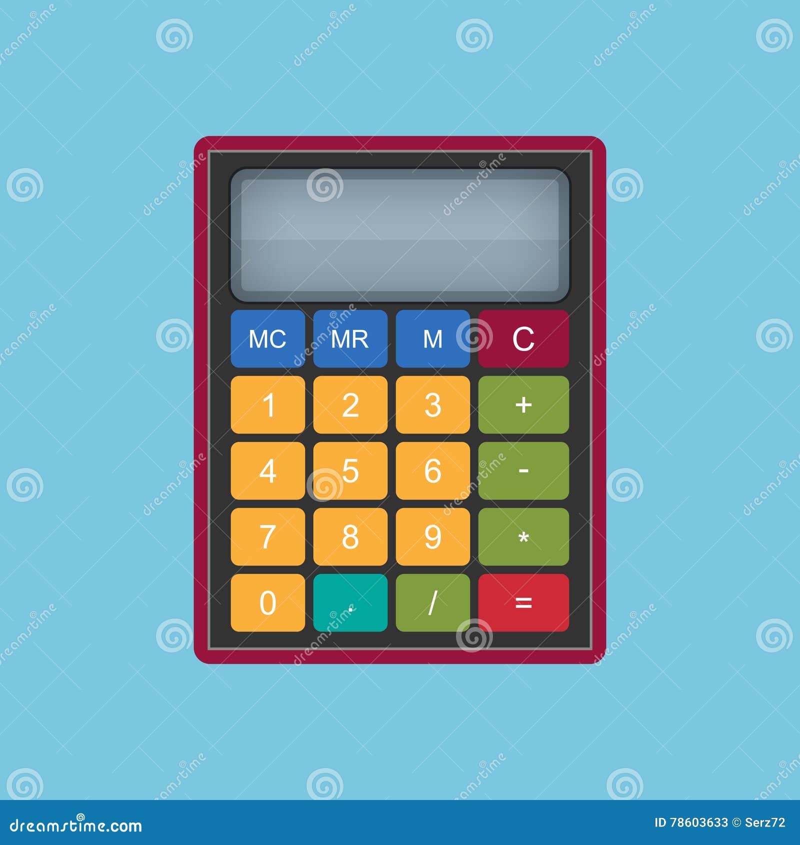 Calculator on Blue Background Stock Vector - Illustration of math ...