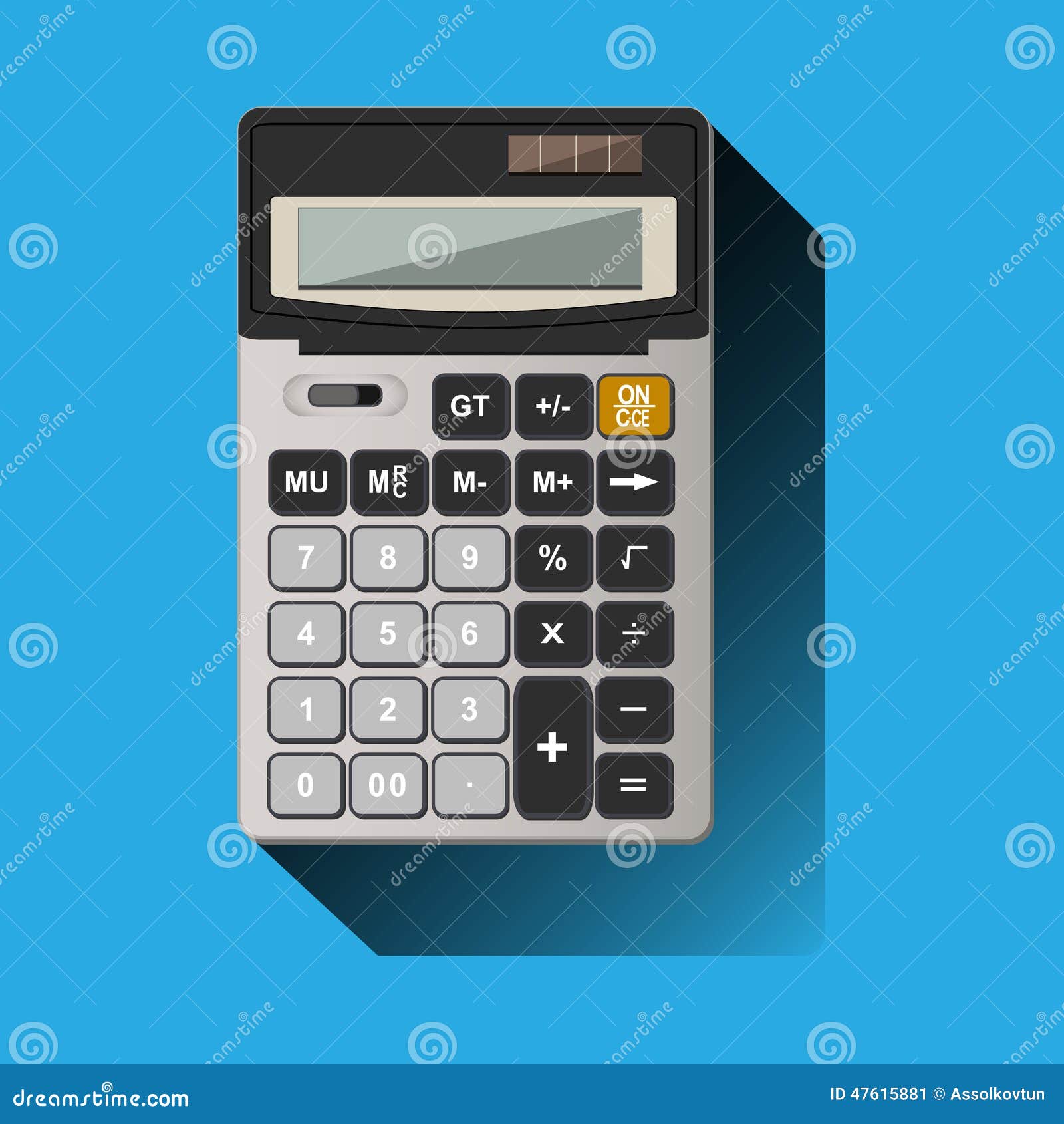 Calculator on Blue Background Stock Vector - Illustration of ...