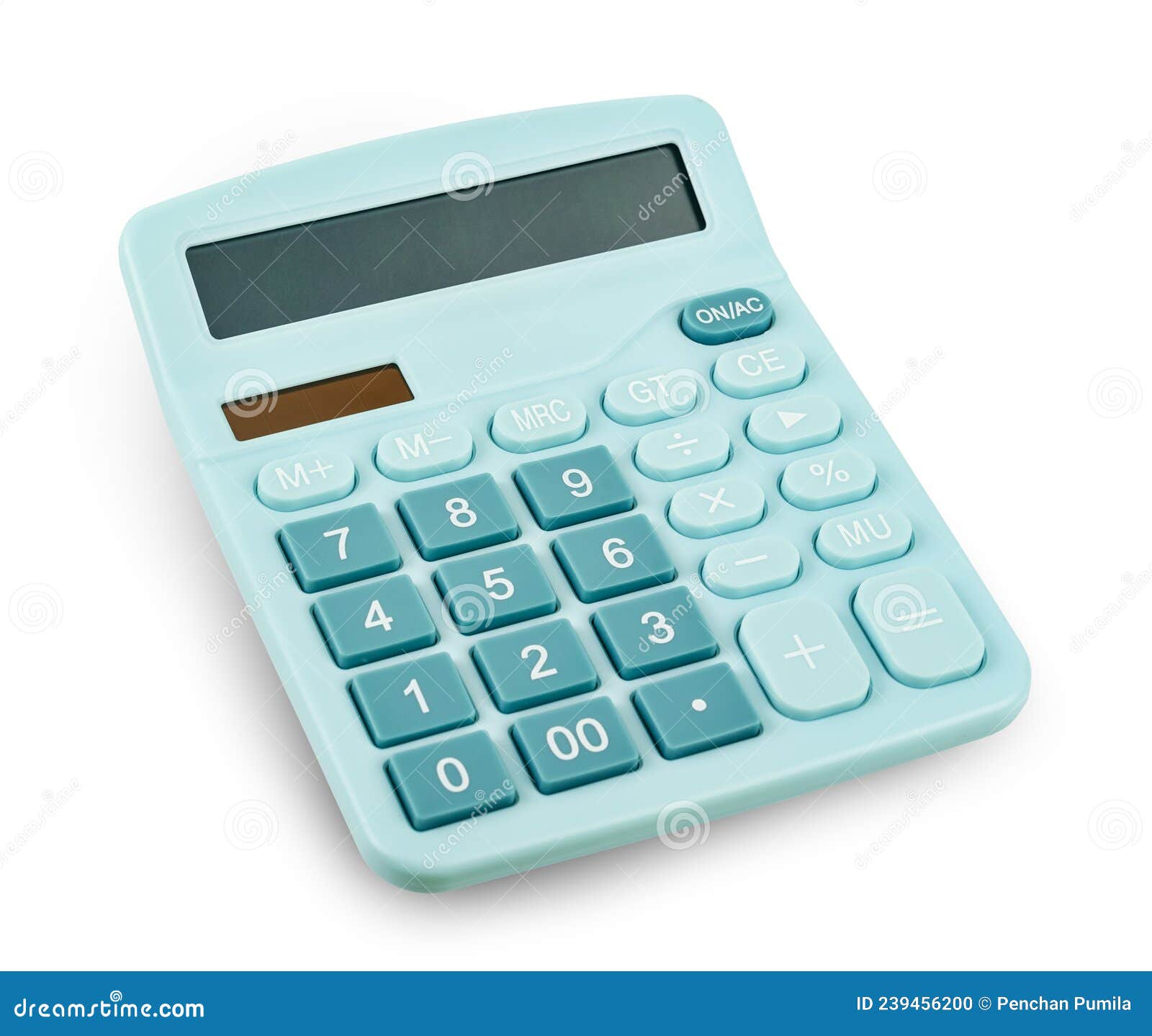 Calculator Blue Color Isolated on White Background Stock Photo - Image ...