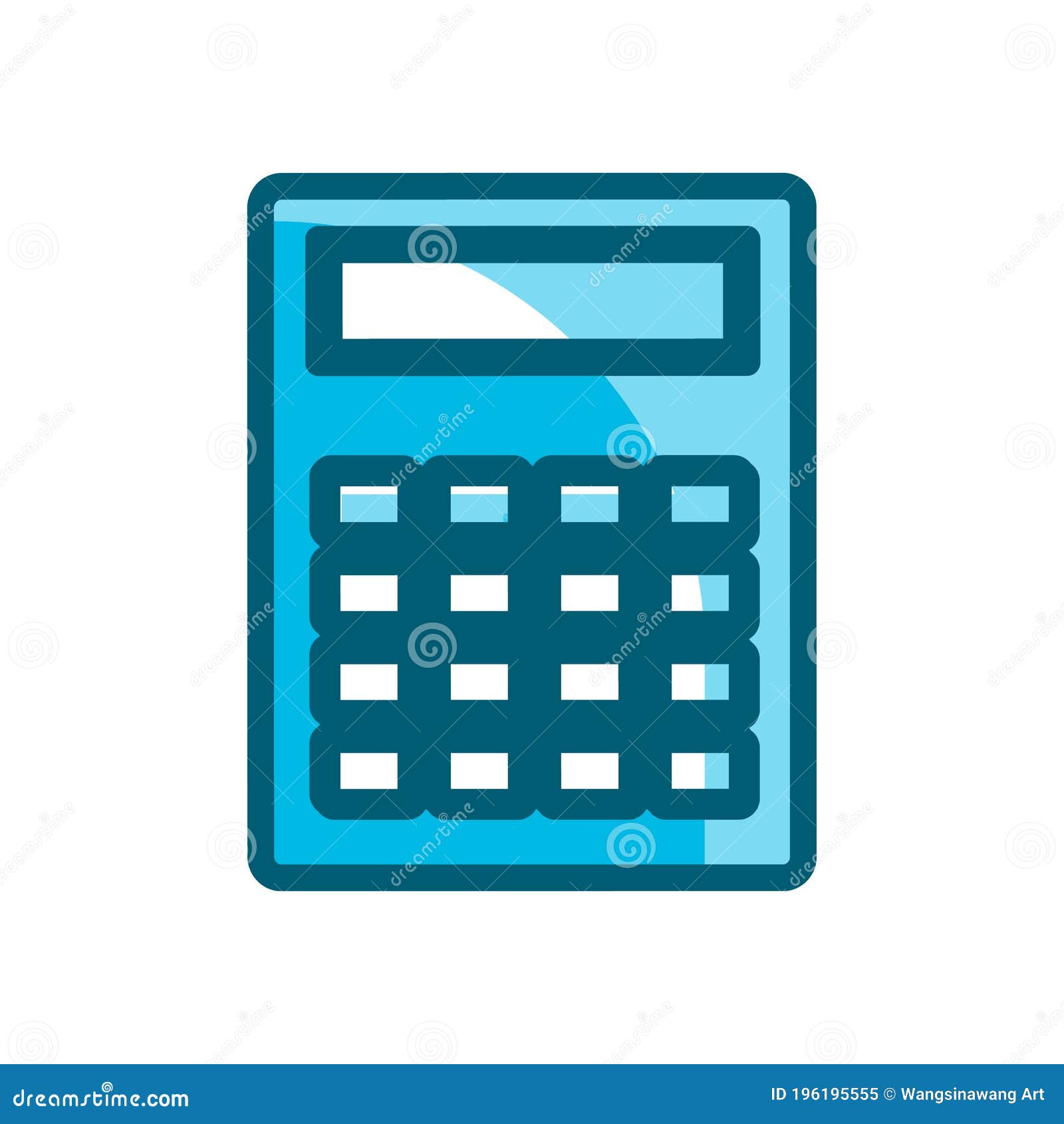 Calculator Blue Icon Vector Illustration Isolated on White Background ...