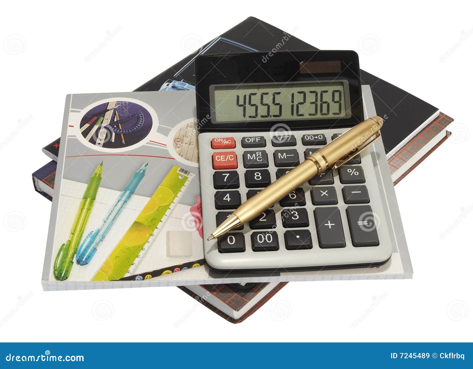 Calculator And Book Royalty Free Stock Images - Image: 7245489
