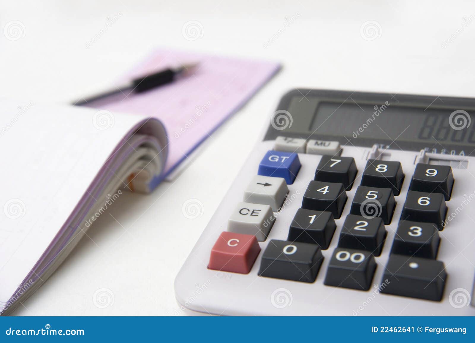 Calculator and Books on White Stock Image - Image of business, income ...