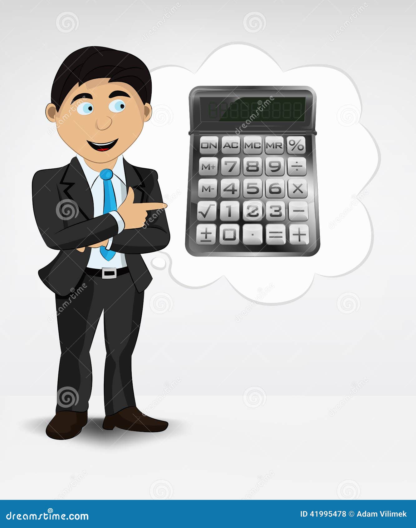 Calculator in Bubble Idea Concept of Man in Suit Stock Illustration ...