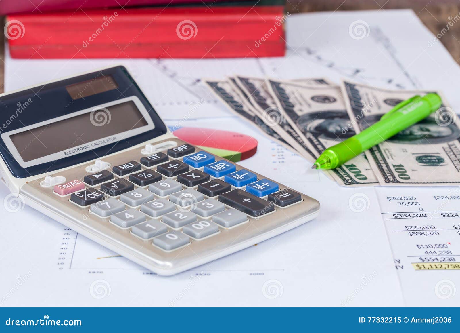 Calculator and Business Diagram Stock Image - Image of review, paper ...