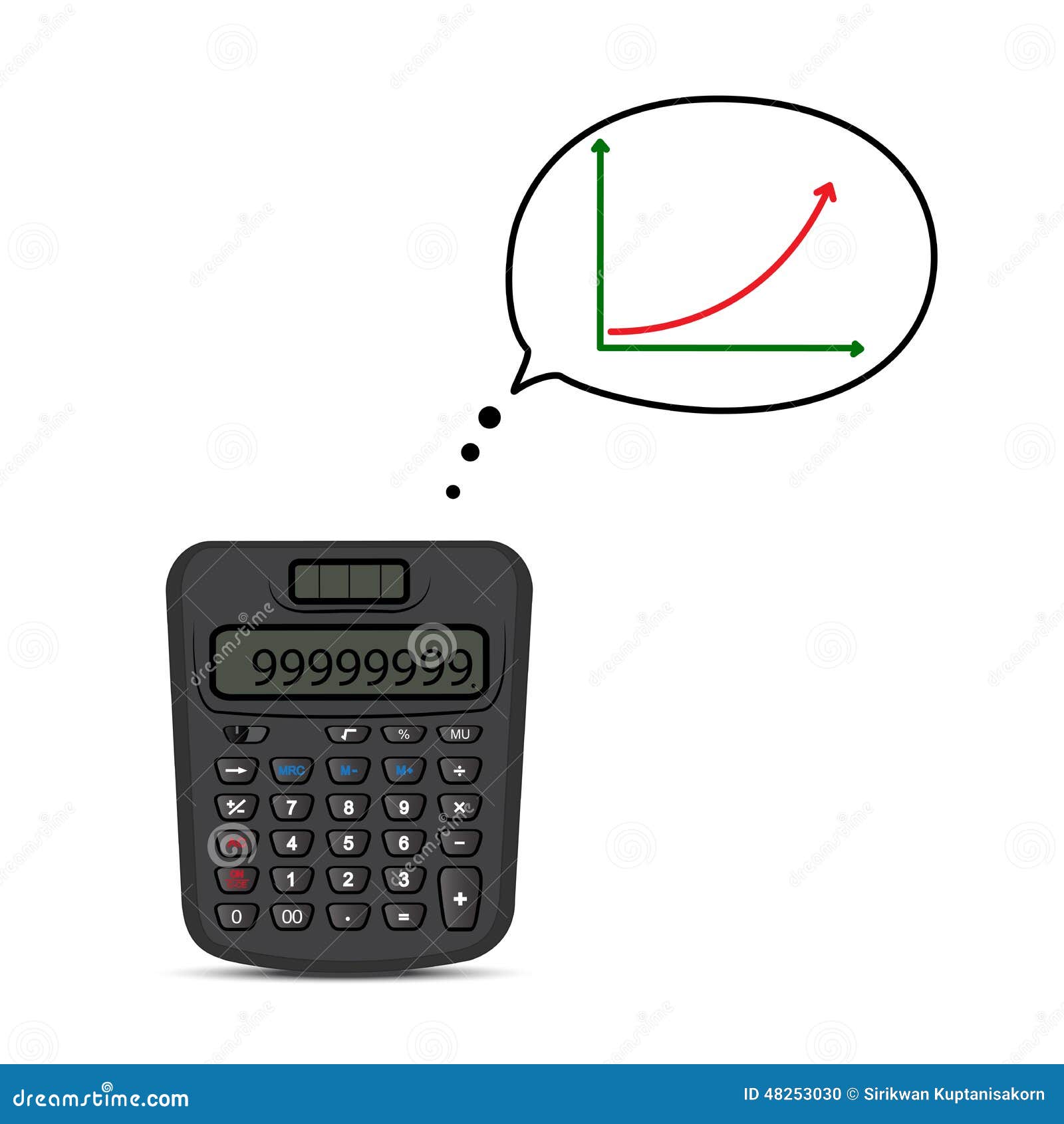 Calculator and Business Graph Stock Vector - Illustration of ...