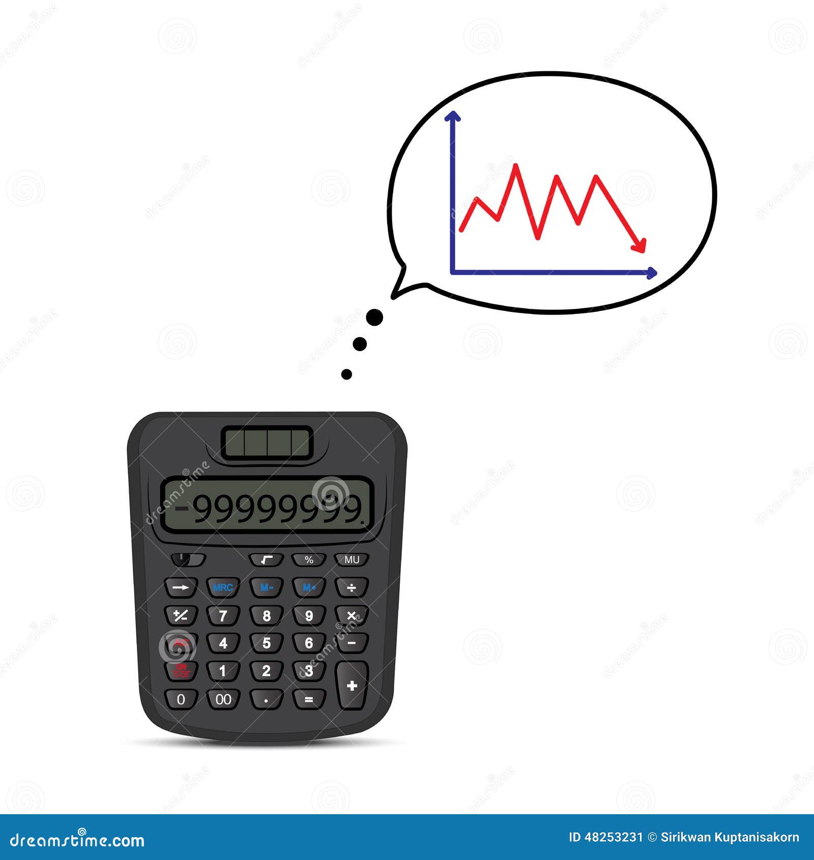 Calculator and Business Graph Stock Vector - Illustration of business ...