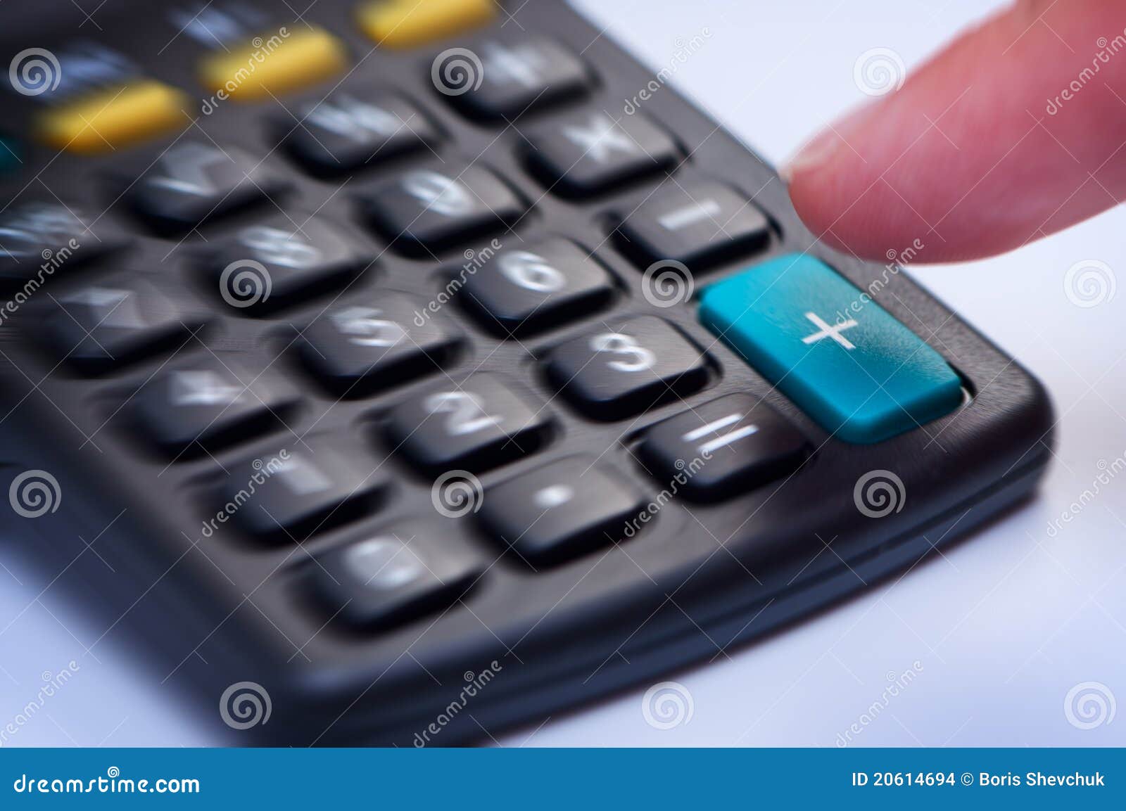 Calculator with Button Plus. Stock Photo - Image of color, numbers ...