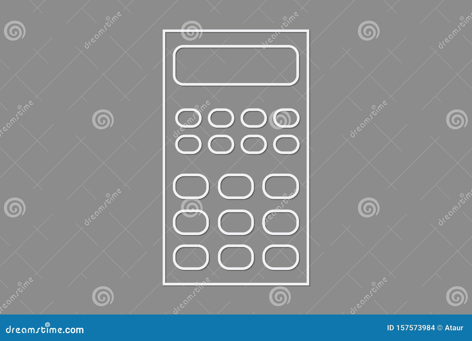 Calculator with Buttons Using Outline on Dark Background Vector Stock ...