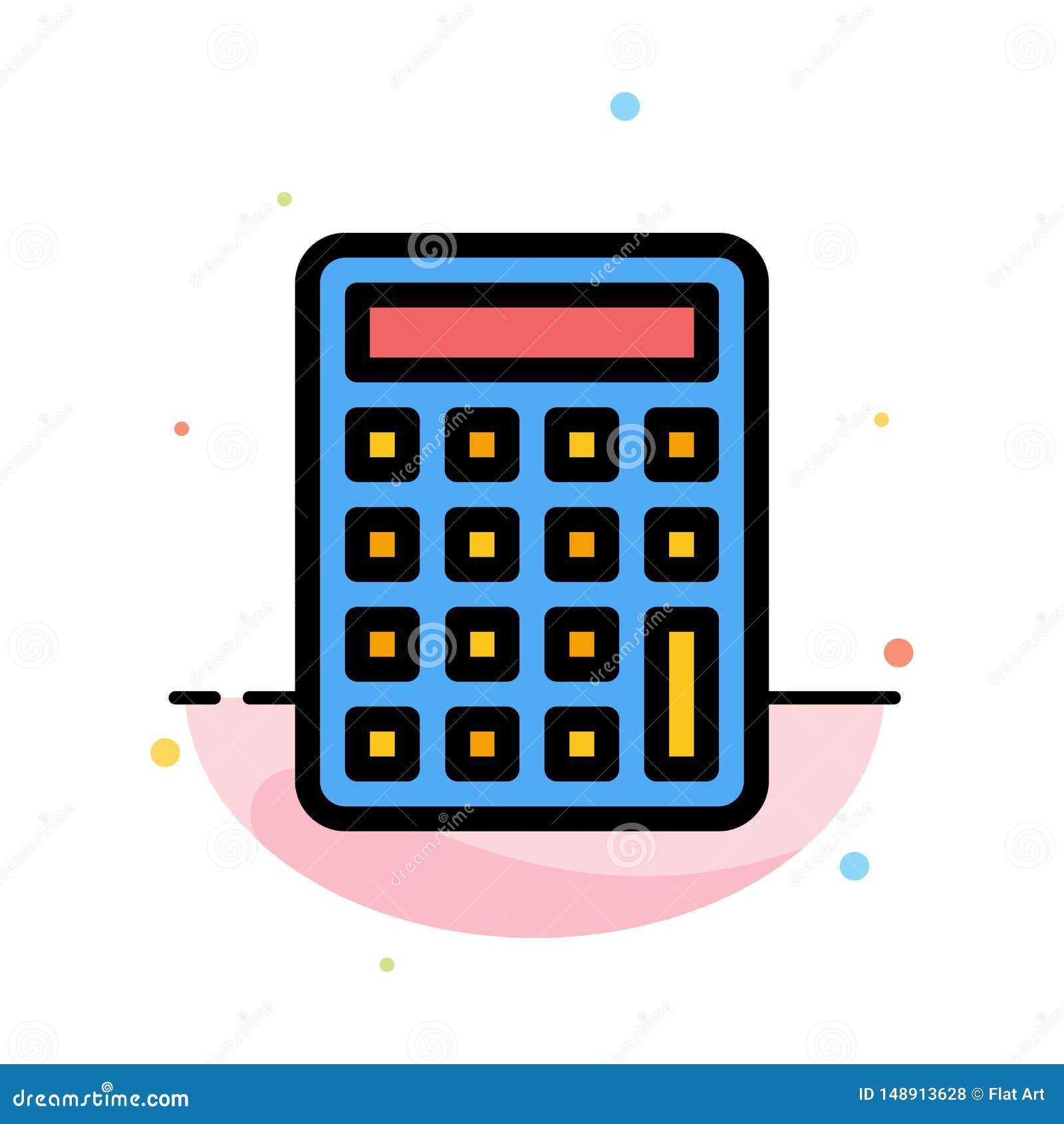 Calculator, Calculate, Education Abstract Flat Color Icon Template ...