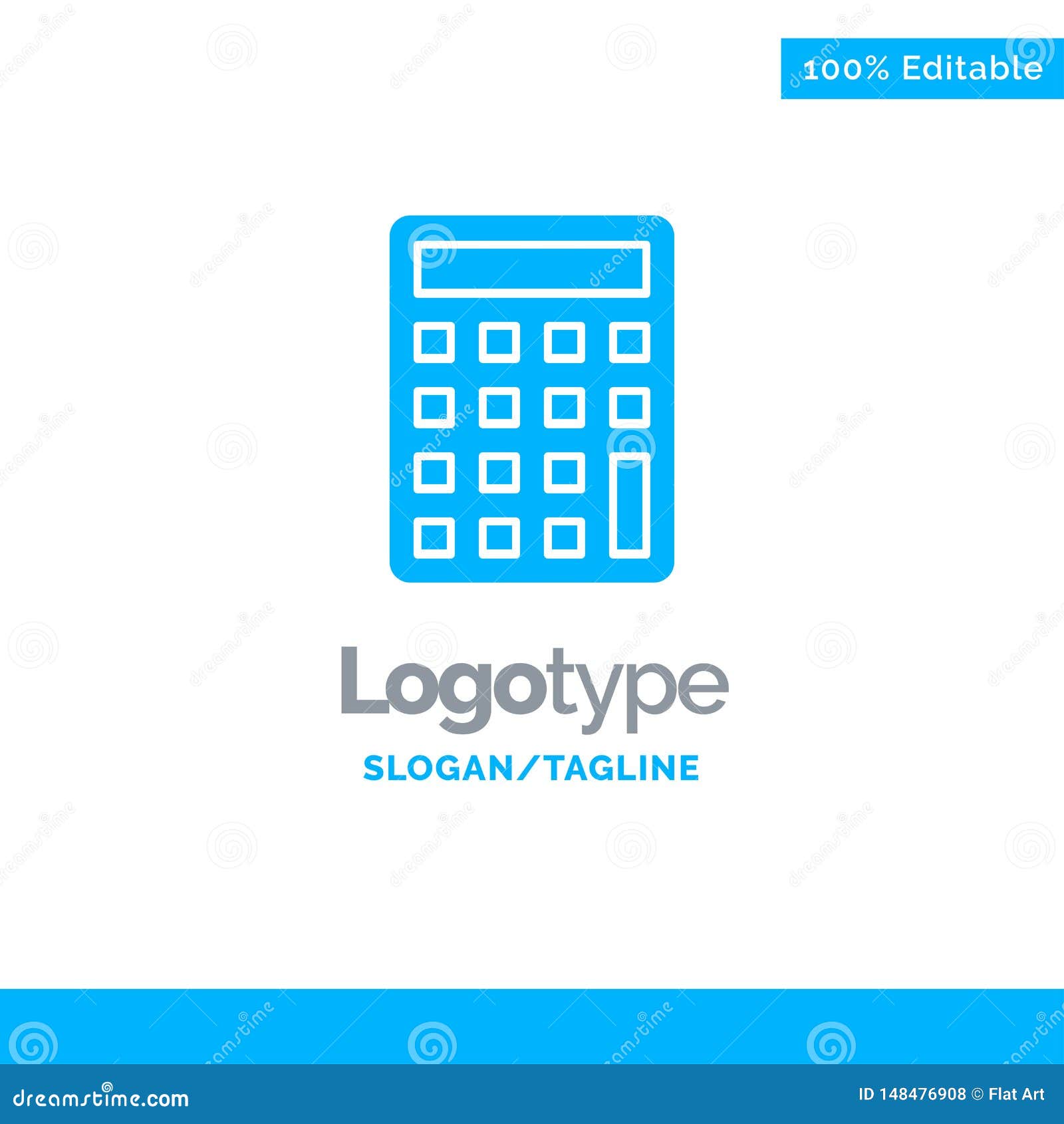 Calculator, Calculate, Education Blue Solid Logo Template. Place for ...
