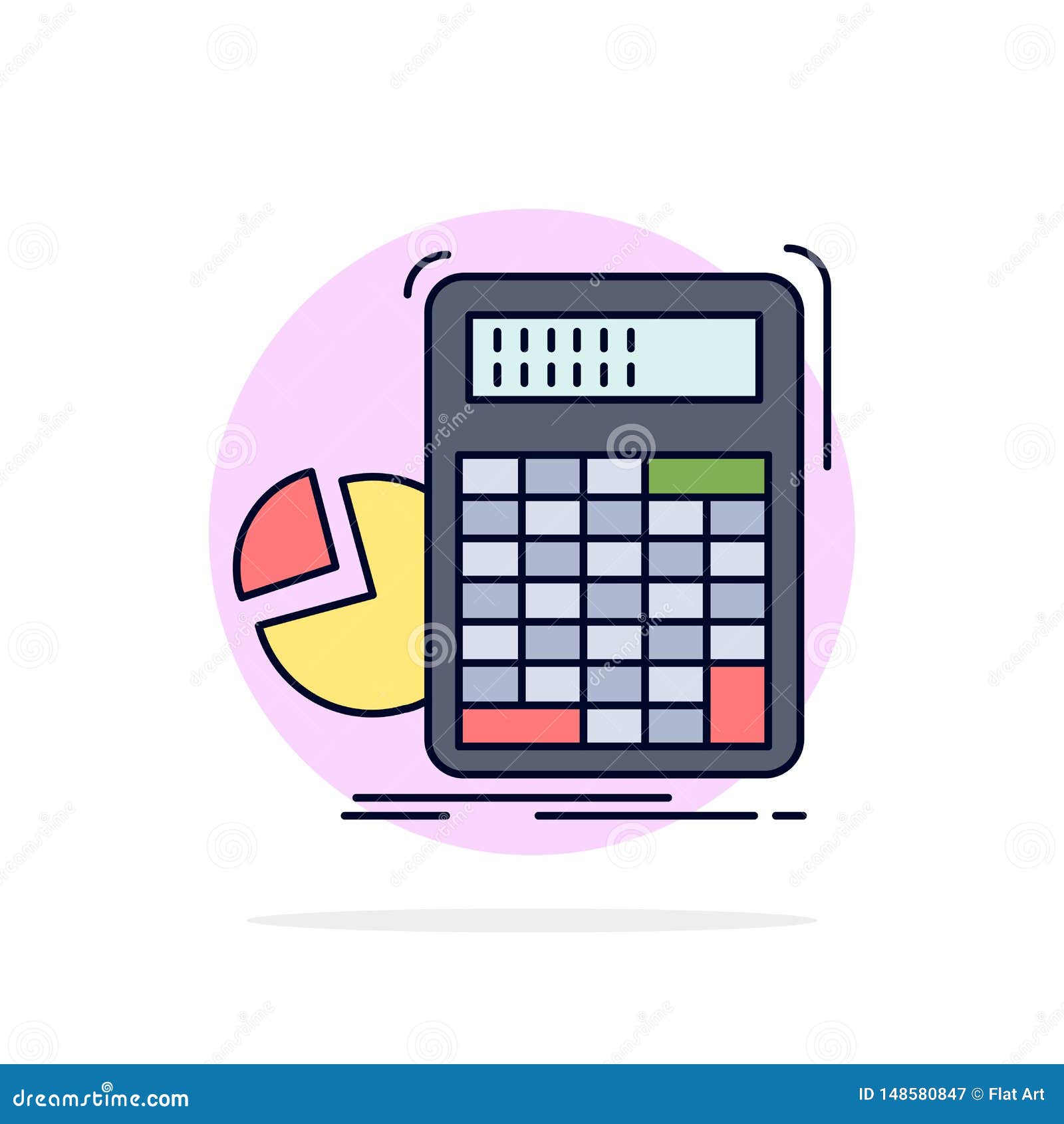 Calculator, Calculation, Math, Progress, Graph Flat Color Icon Vector ...