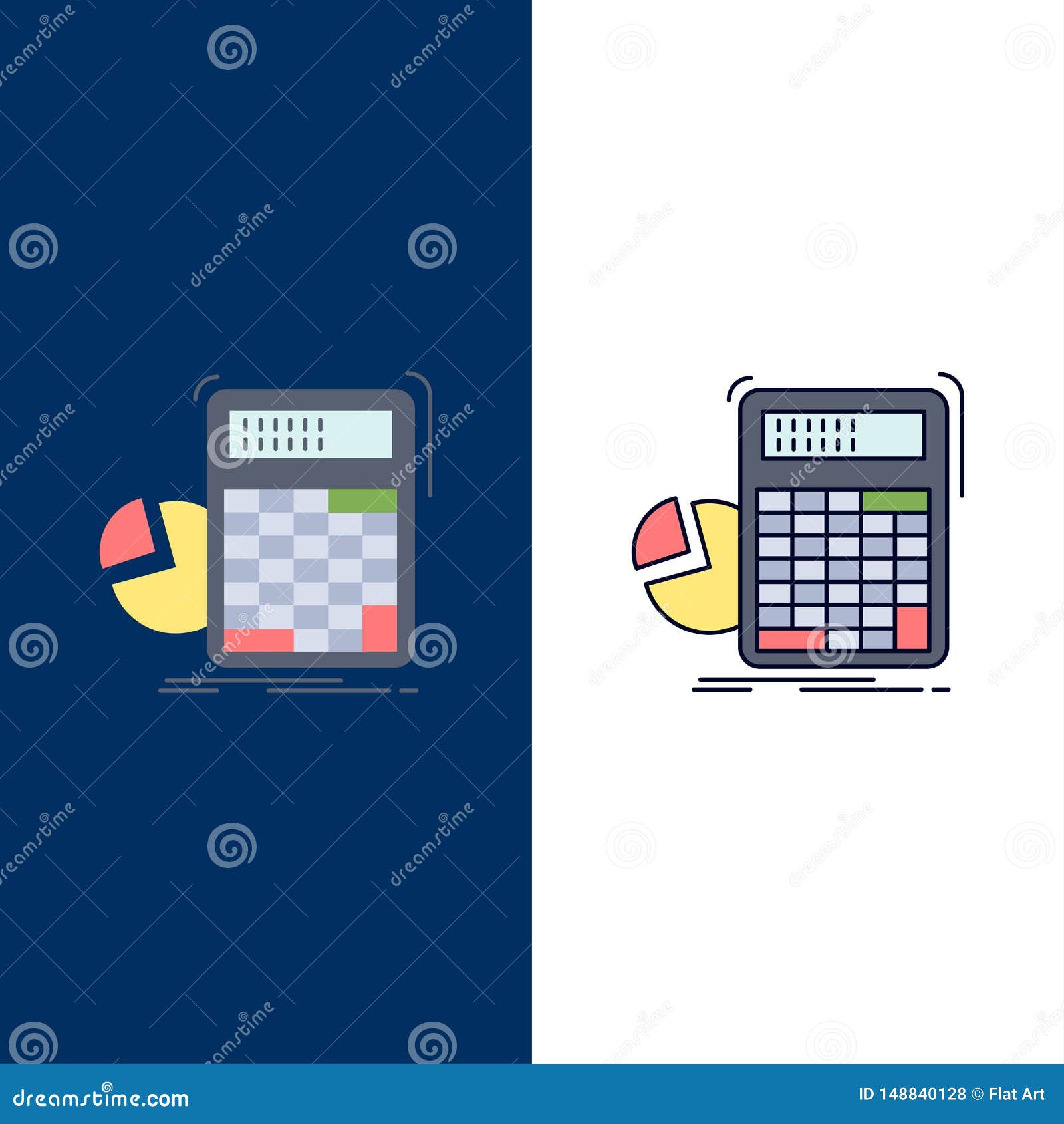 Calculator, Calculation, Math, Progress, Graph Flat Color Icon Vector ...