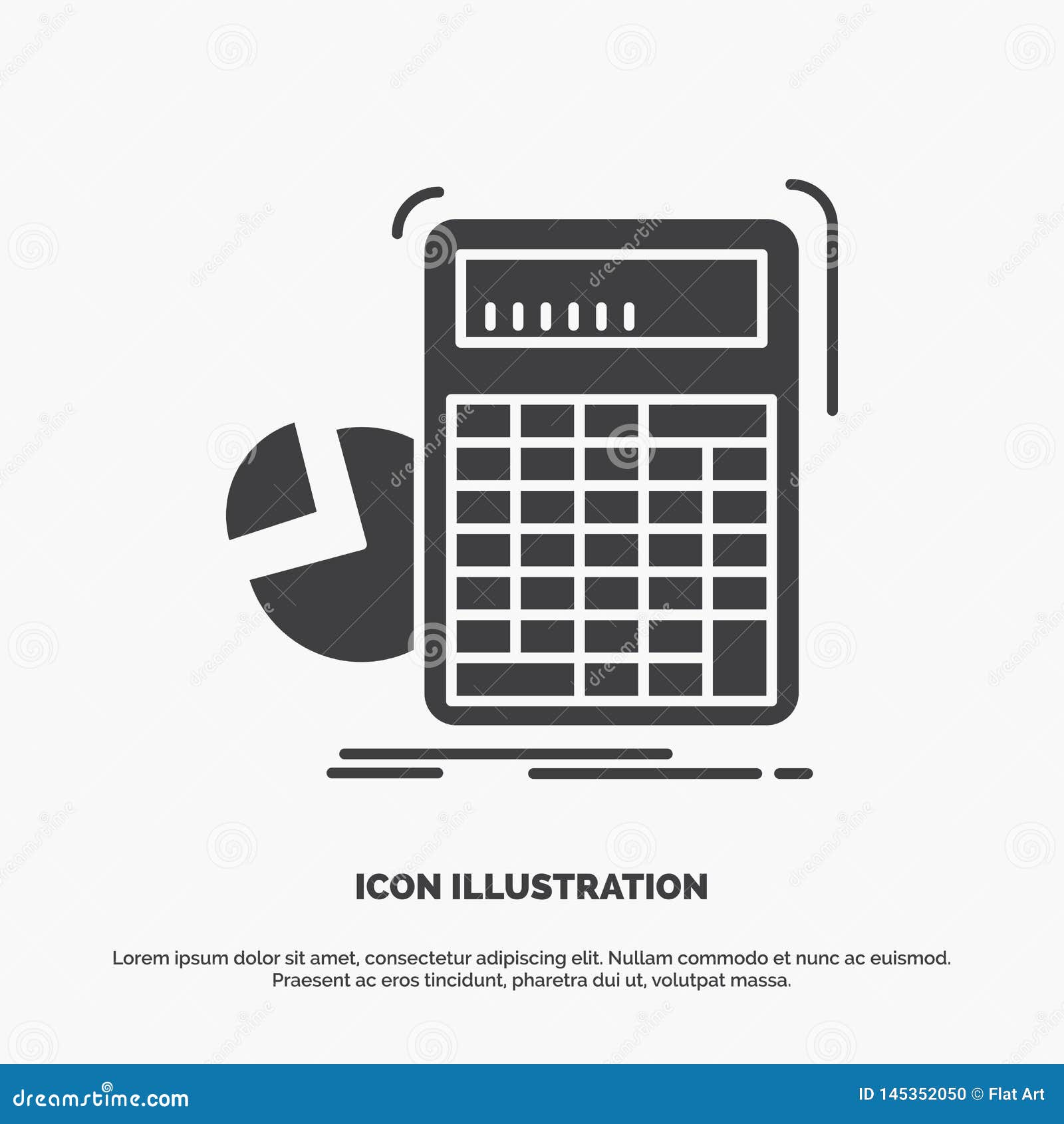 Calculator, Calculation, Math, Progress, Graph Icon. Glyph Vector Gray ...