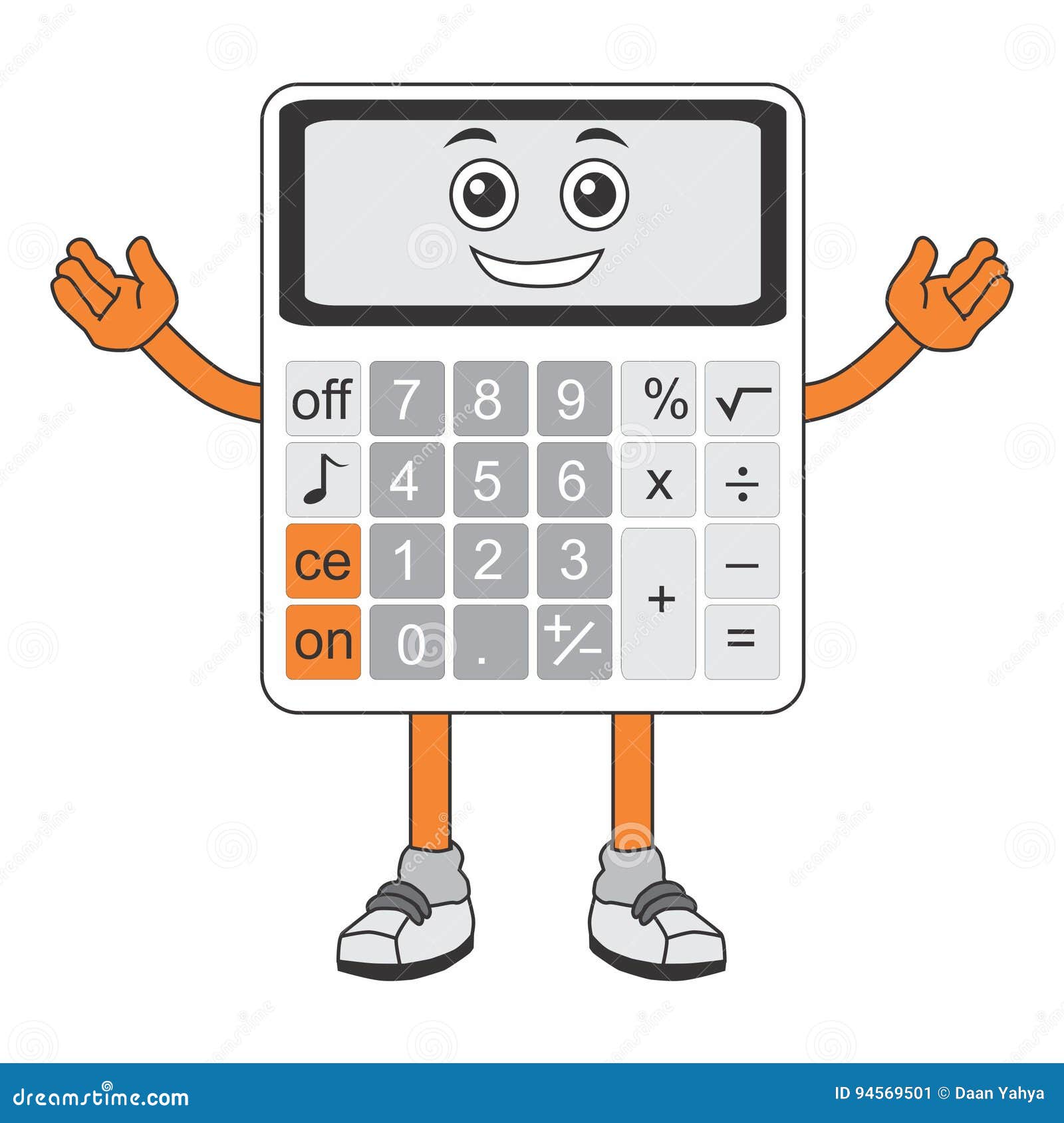 Calculator cartoon stock illustration. Illustration of money - 94569501