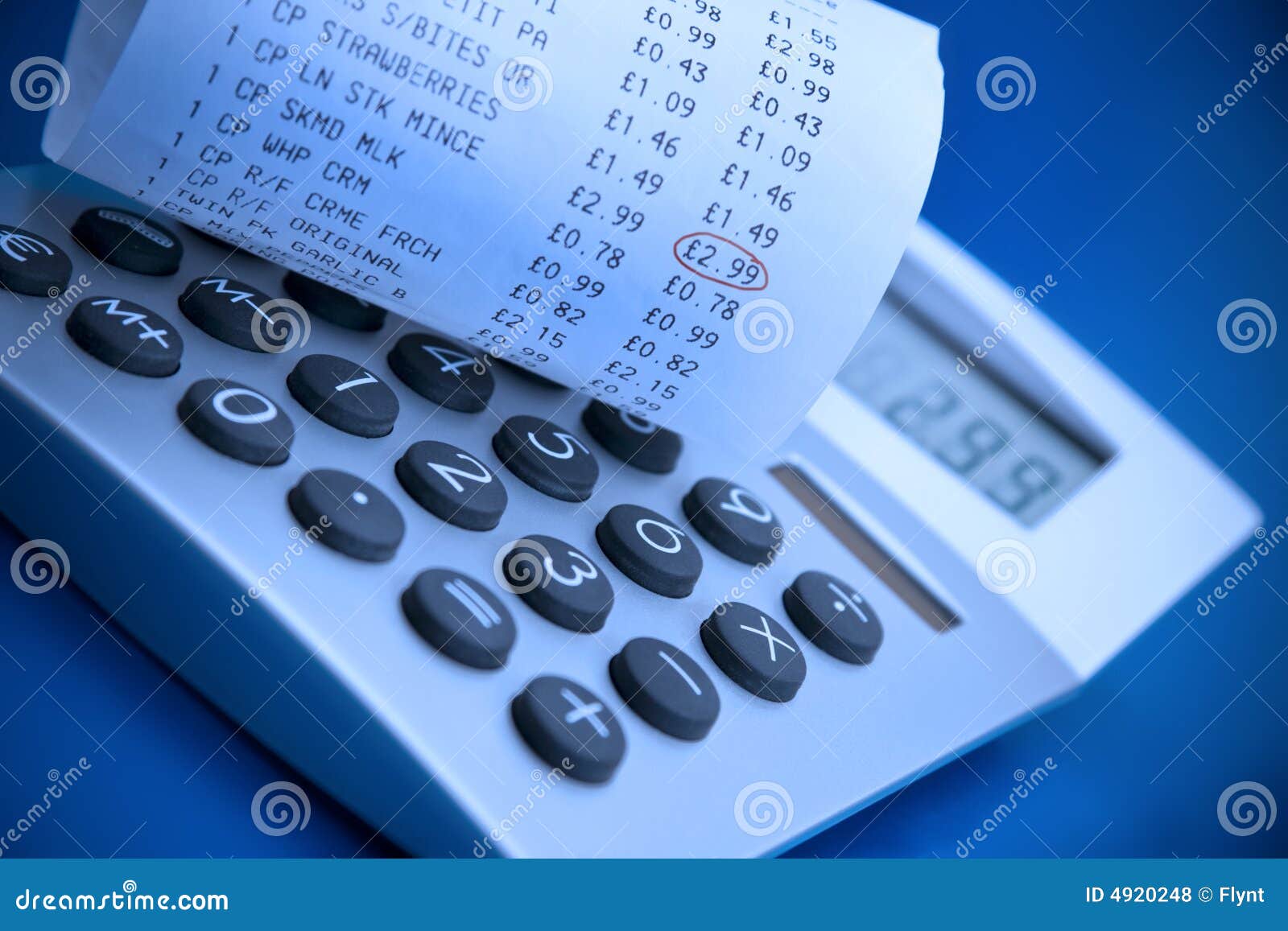 Calculator and Cash Register Receipt Stock Photo - Image of receipt ...