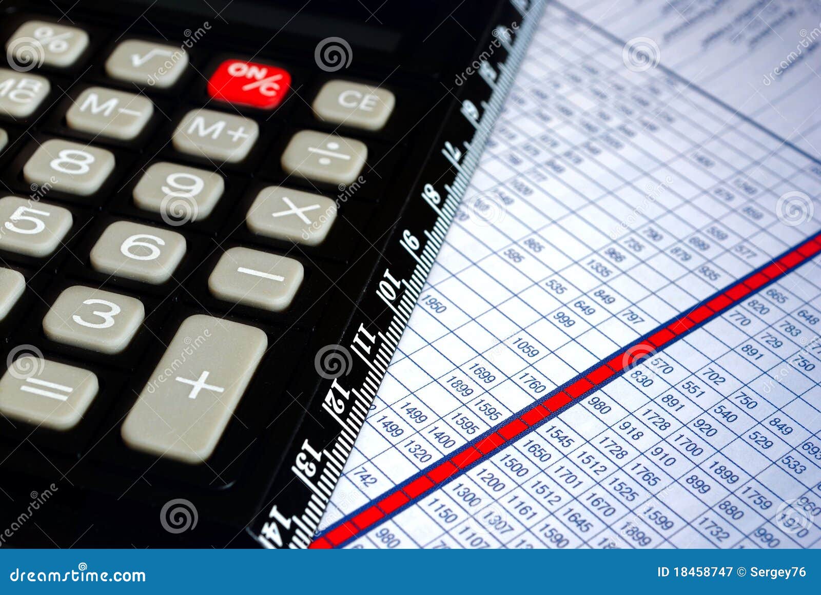 Calculator and chart stock image. Image of efficiency - 18458747