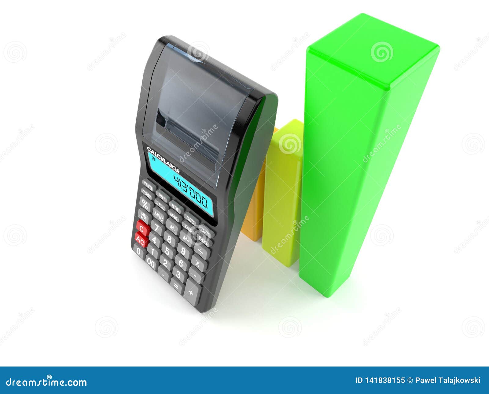 Calculator with chart stock illustration. Illustration of calculate ...