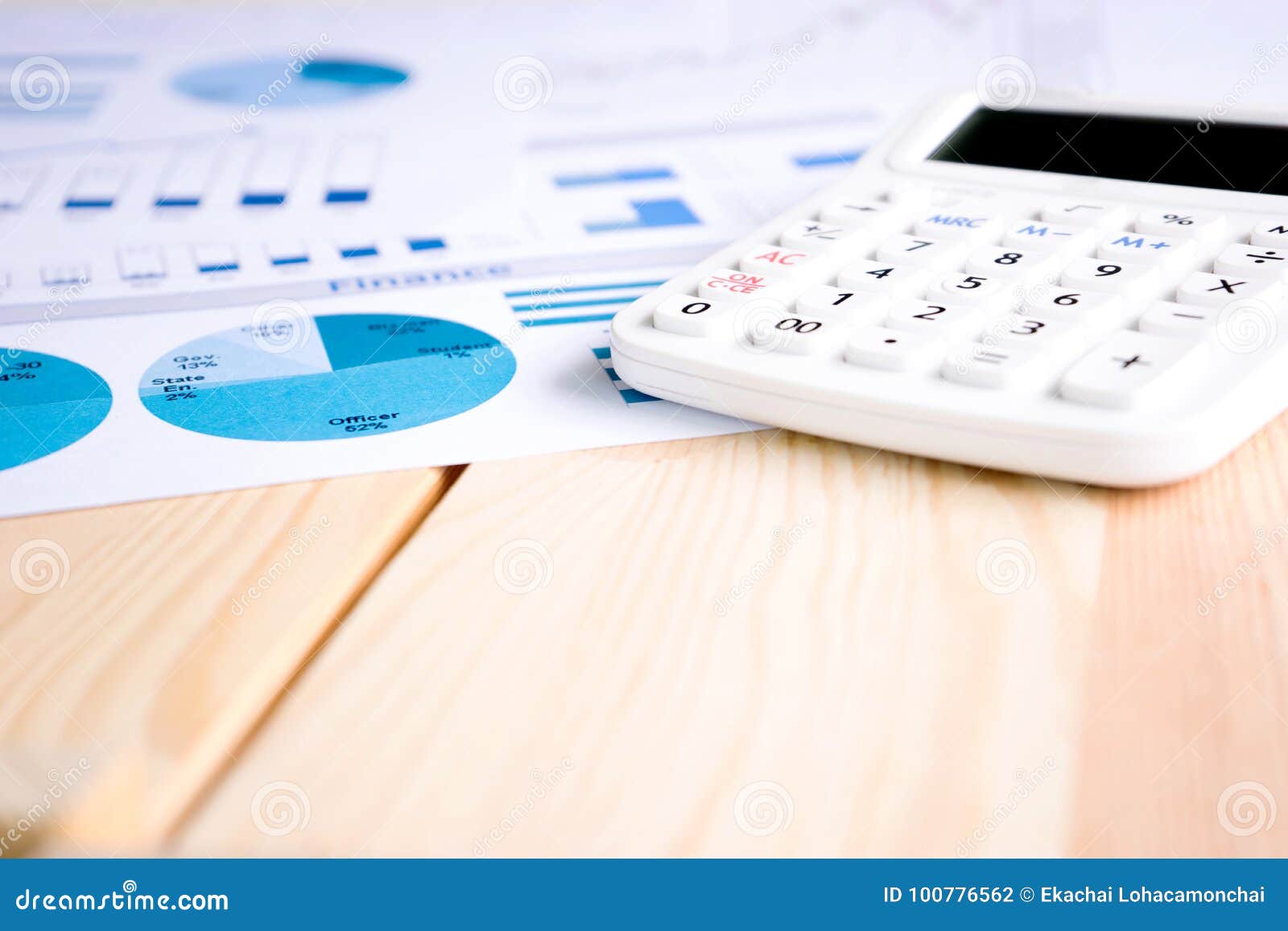 Calculator and charts stock photo. Image of calculator - 100776562