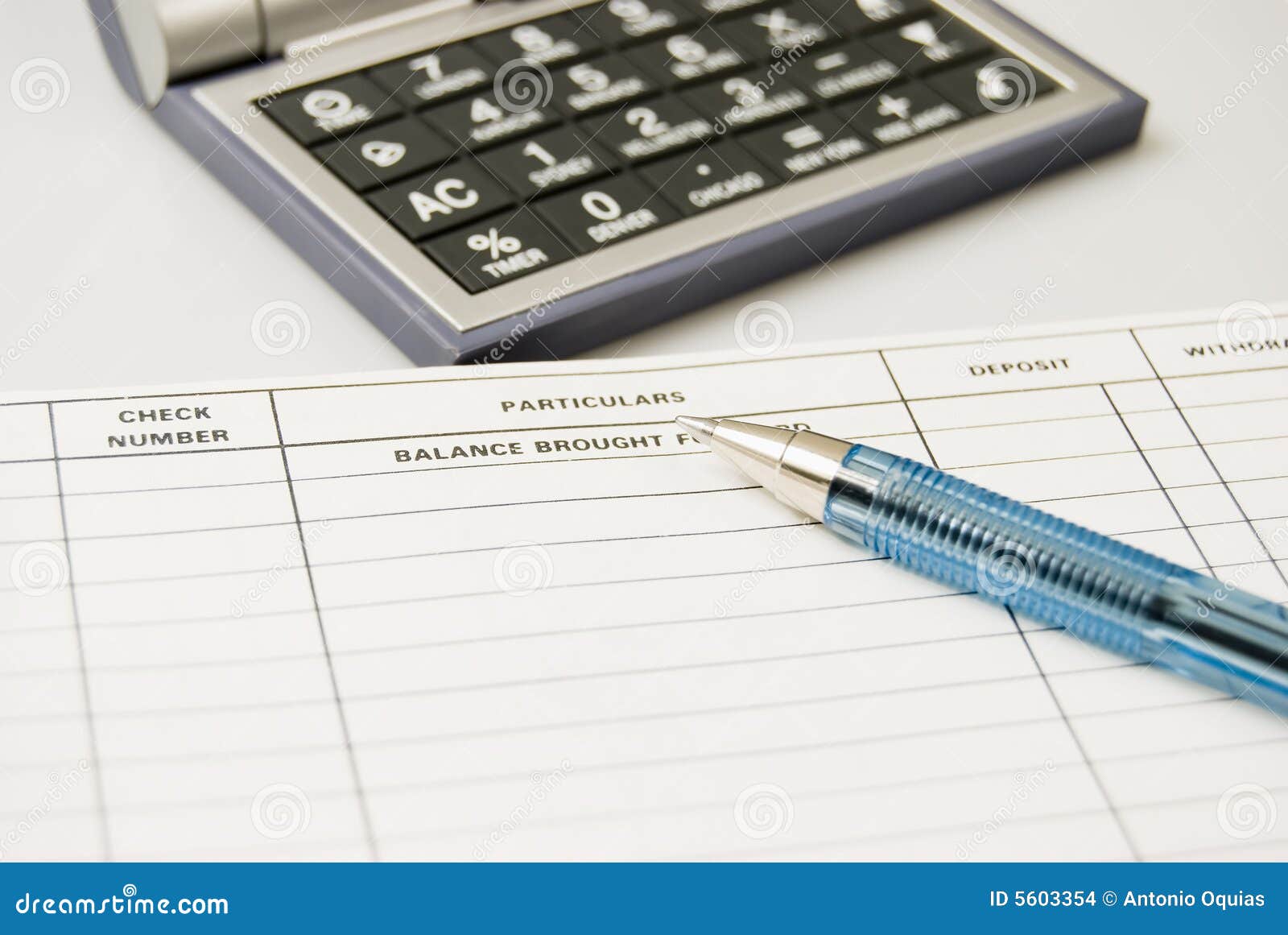 Calculator, Check, Ballpen Picture. Image: 5603354