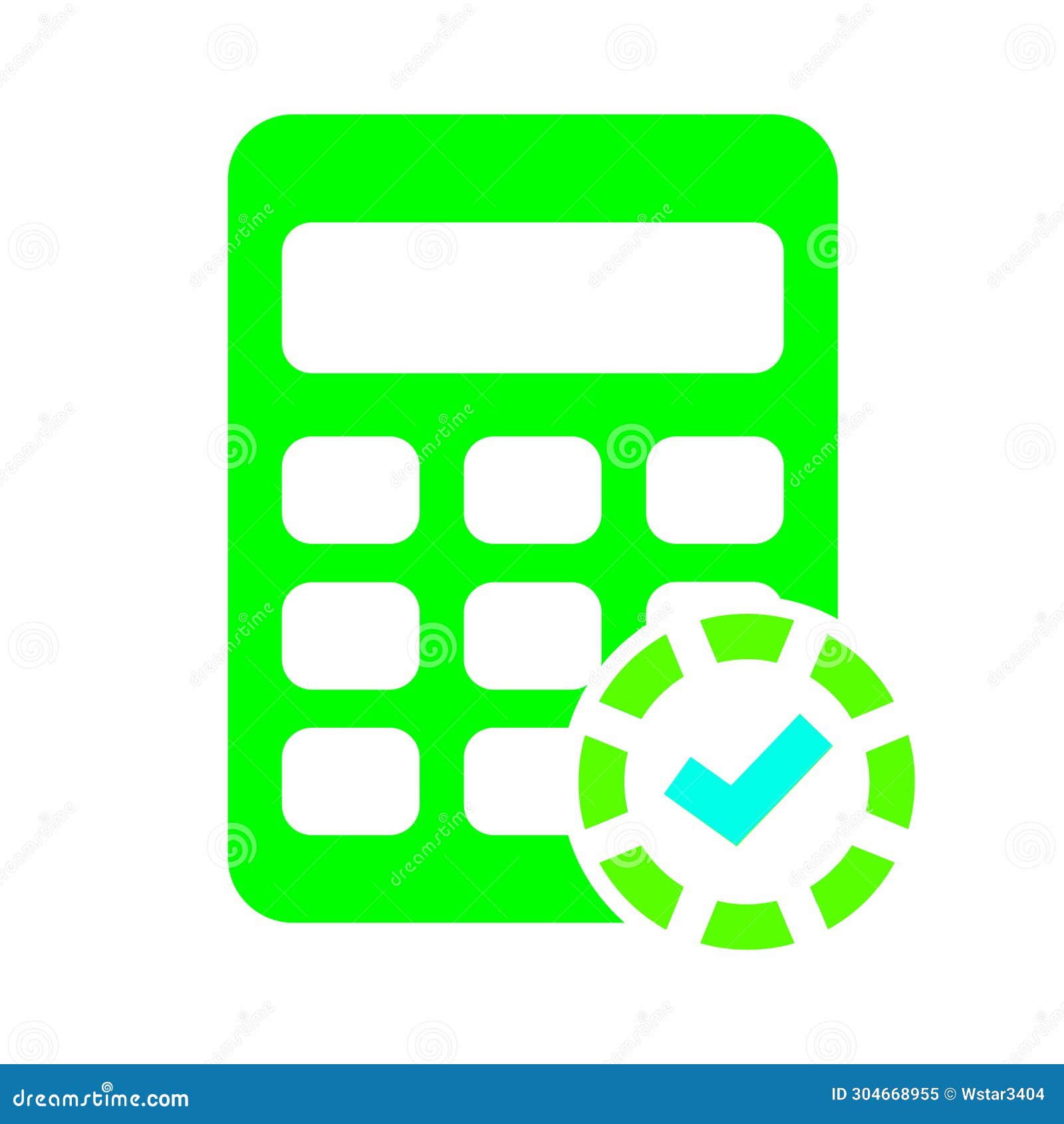 Calculator with Check Mark Icon Stock Vector - Illustration of analysis ...