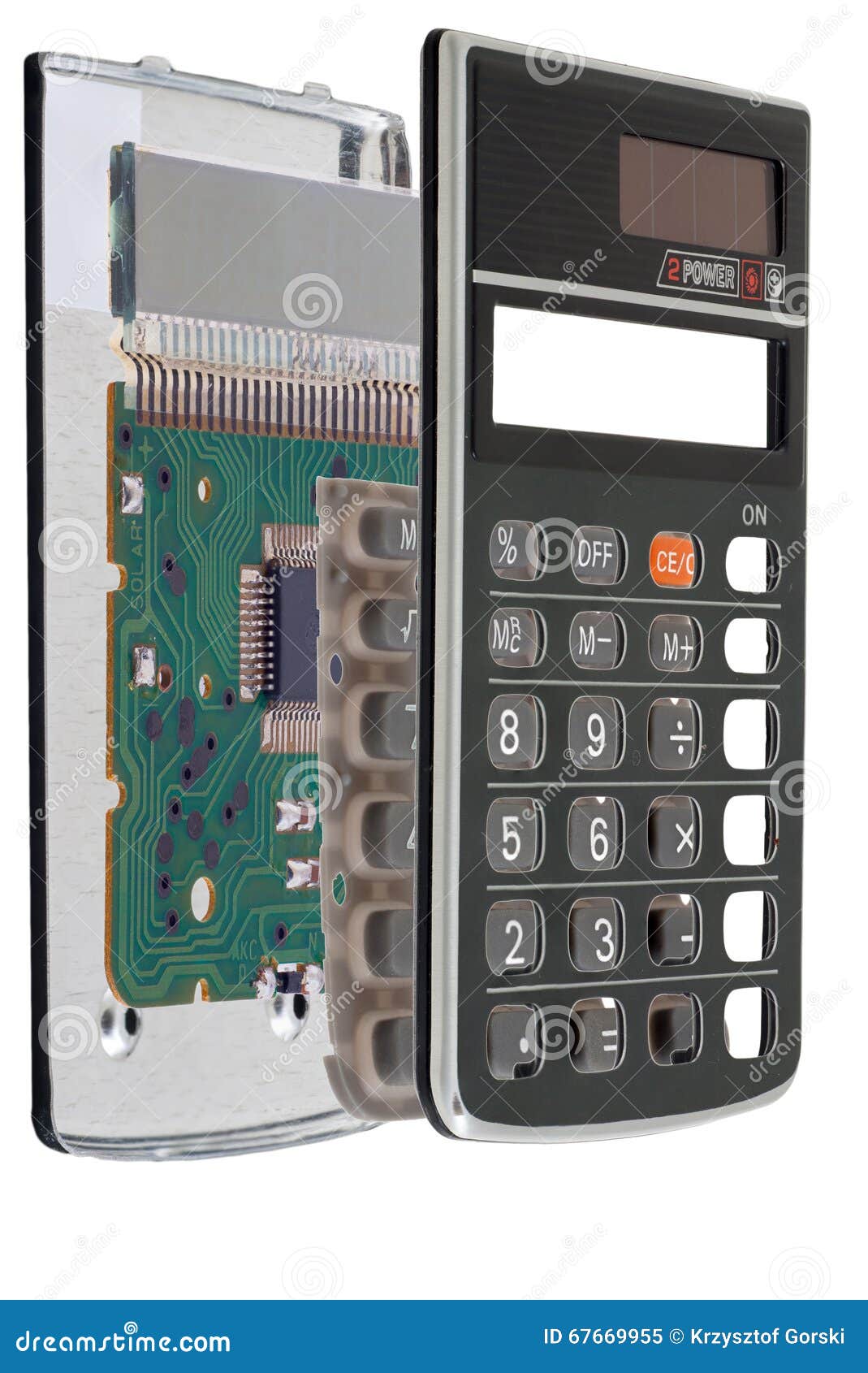 Calculator Chip Installed on Integrated Circuit, Isolated on White ...