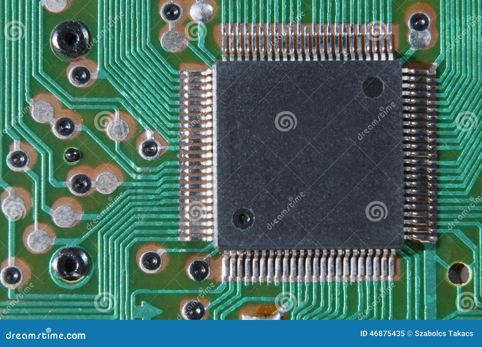 Calculator Chip Installed On Integrated Circuit Stock Image - Image of ...