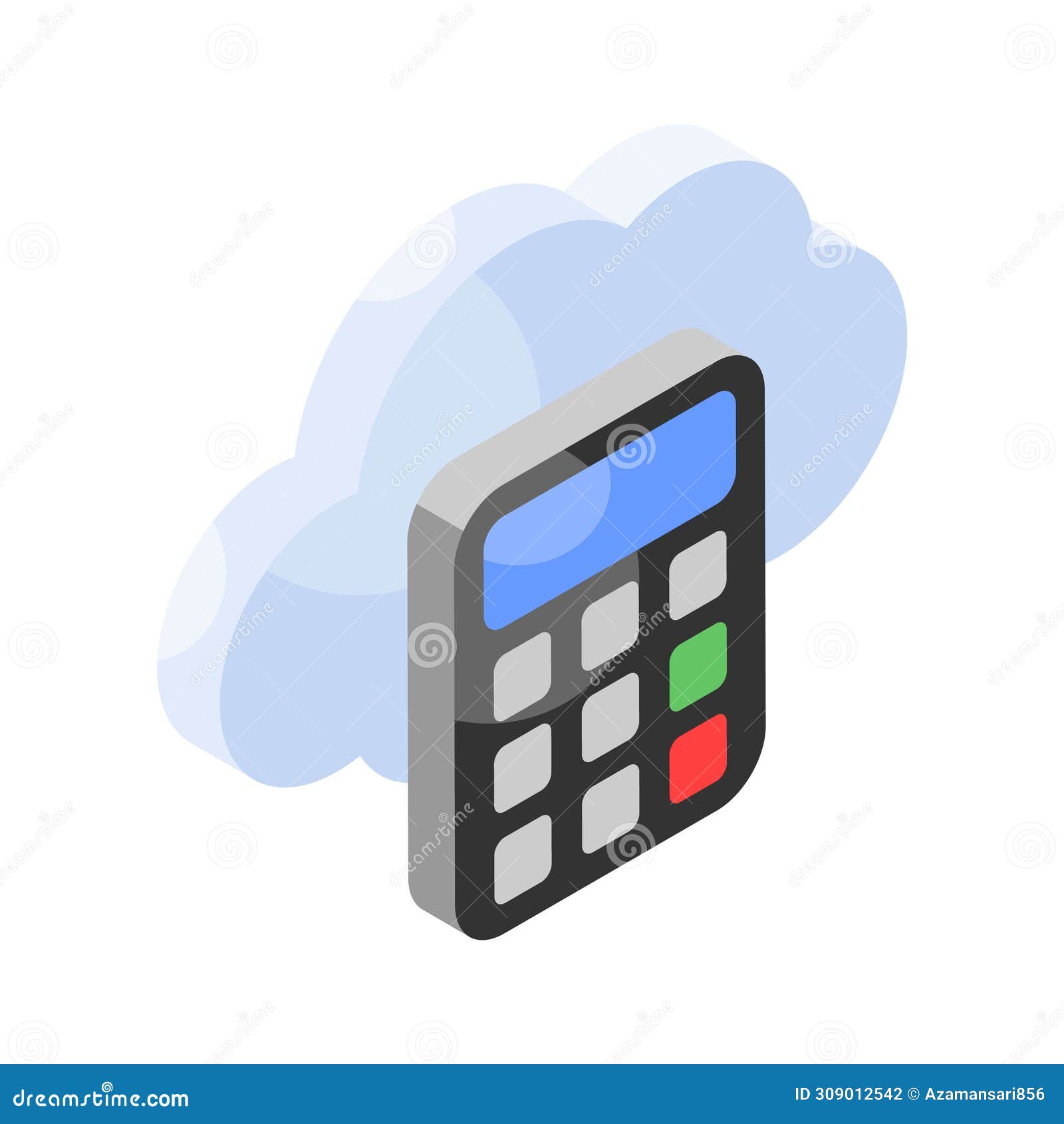 Calculator with Cloud, Cloud Calculation Vector Design, Cloud ...
