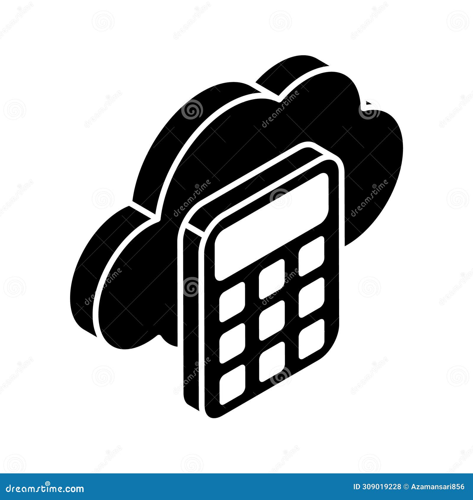 Calculator with Cloud, Cloud Calculation Vector Design, Cloud ...