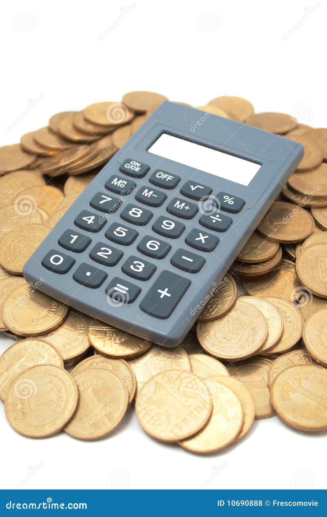 Calculator on coins stock photo. Image of european, currency - 10690888