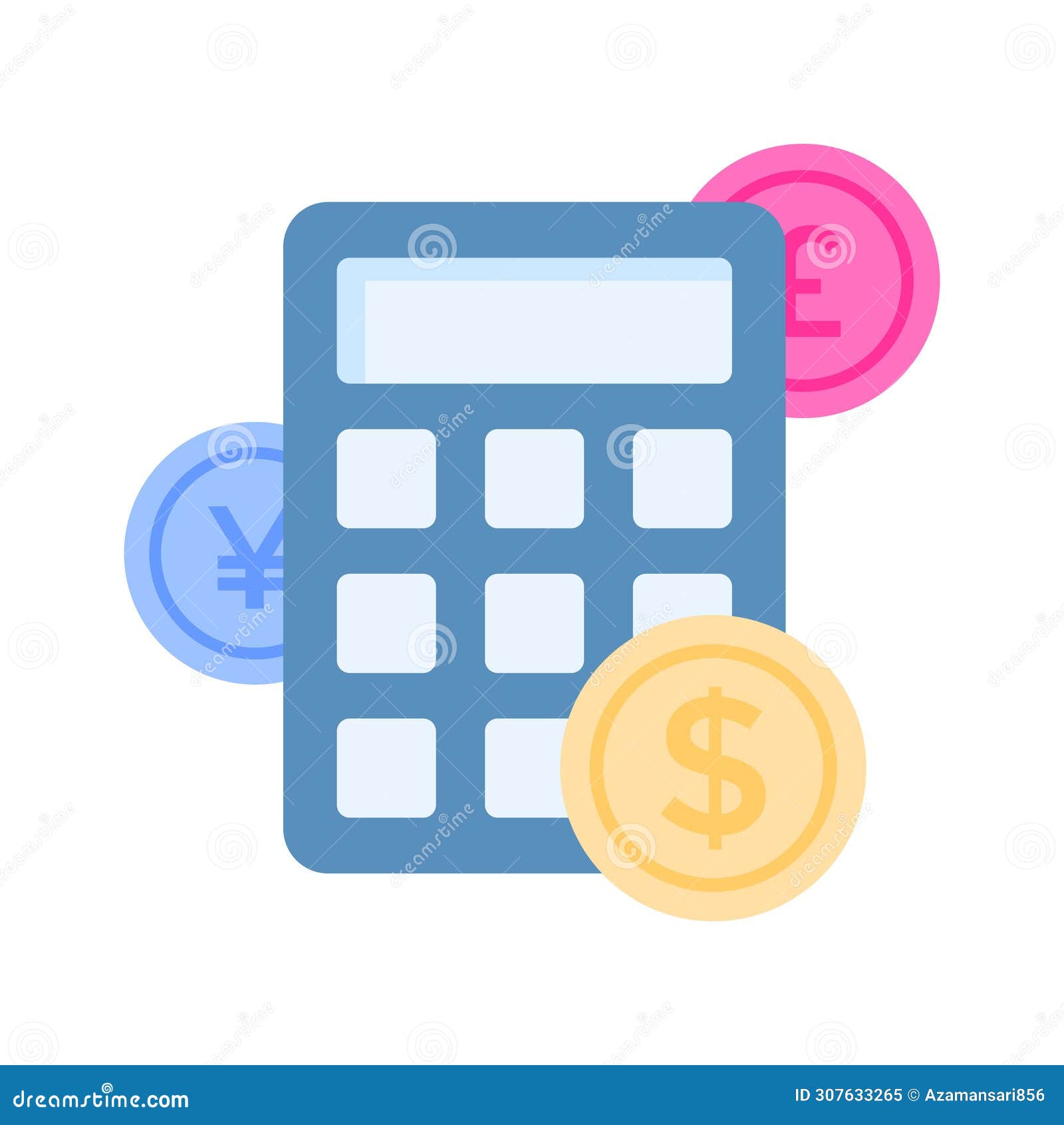 Calculator with Coins Denoting Accounting Concept Vector, Money ...