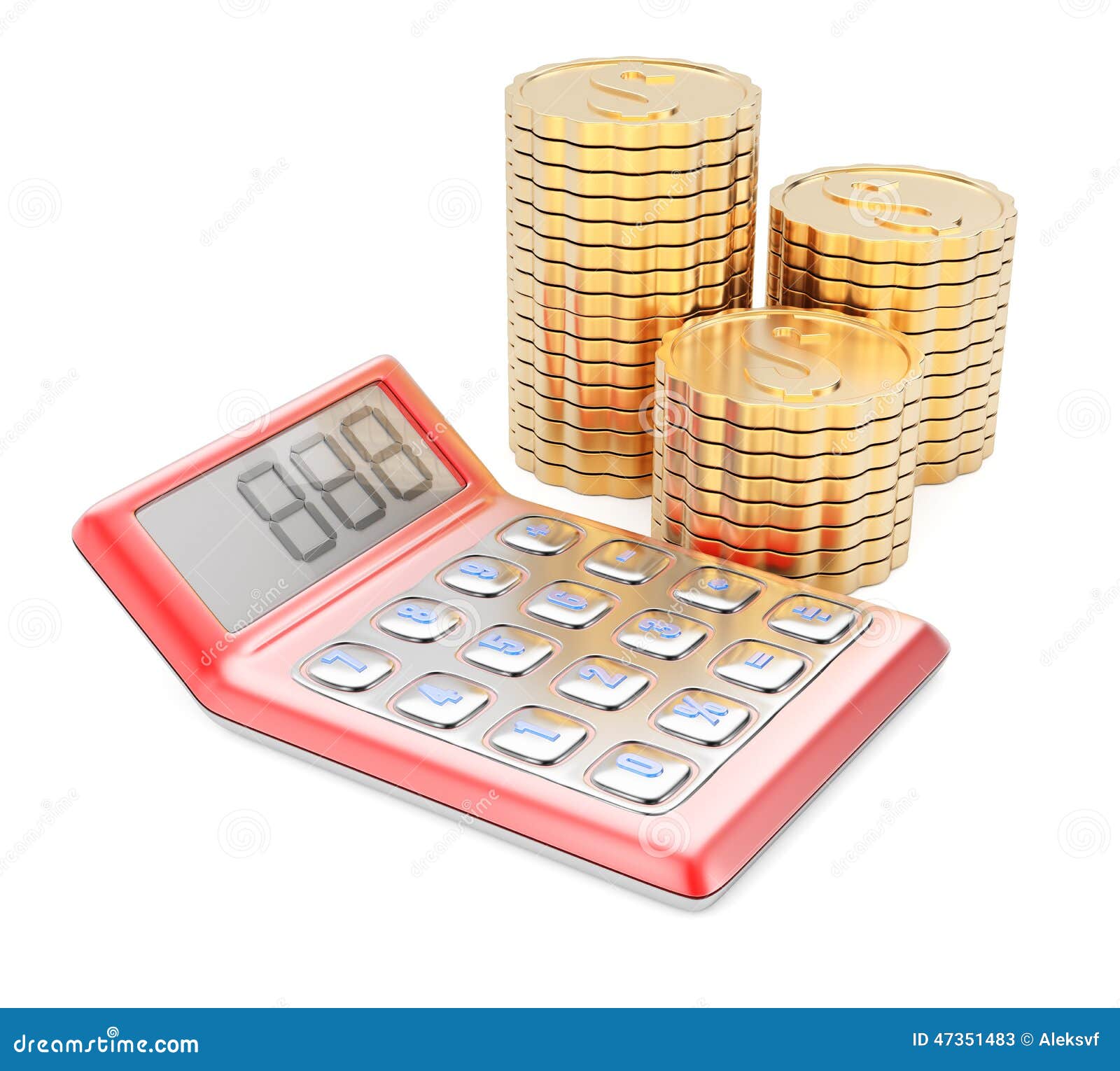 Calculator and coins stock illustration. Illustration of banking - 47351483