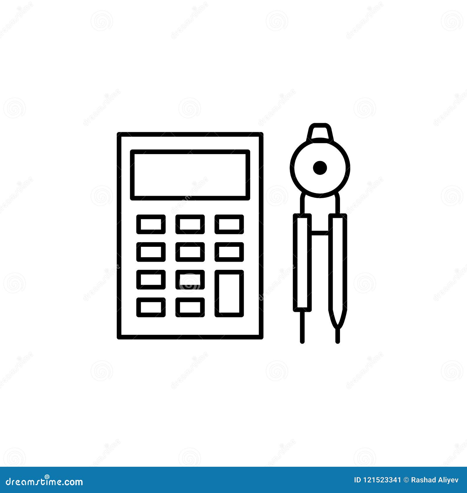 Calculator and Compasses. Element of Education Icon for Mobile Concept ...