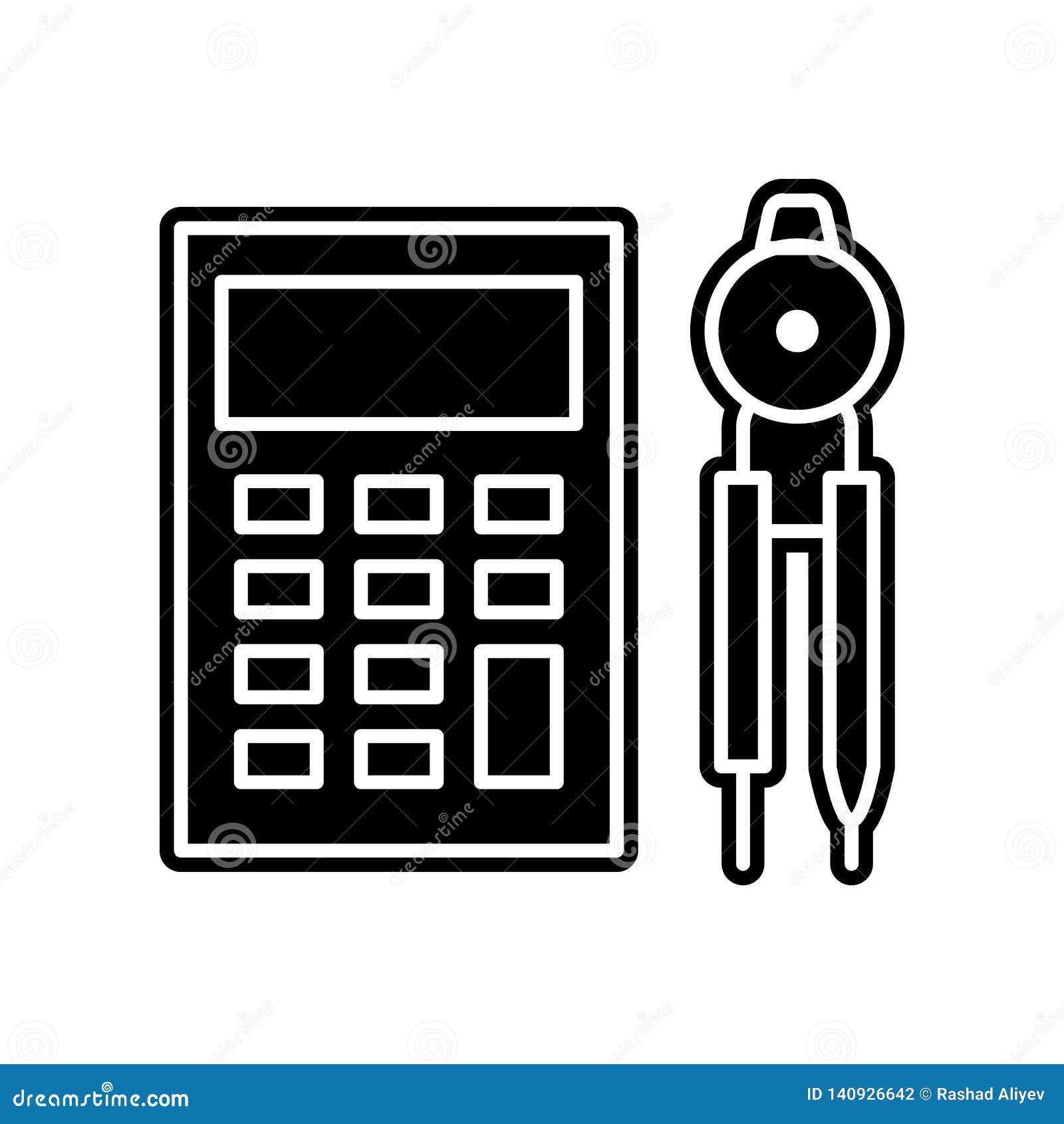 Calculator and Compasses Icon. Element of Education for Mobile Concept ...