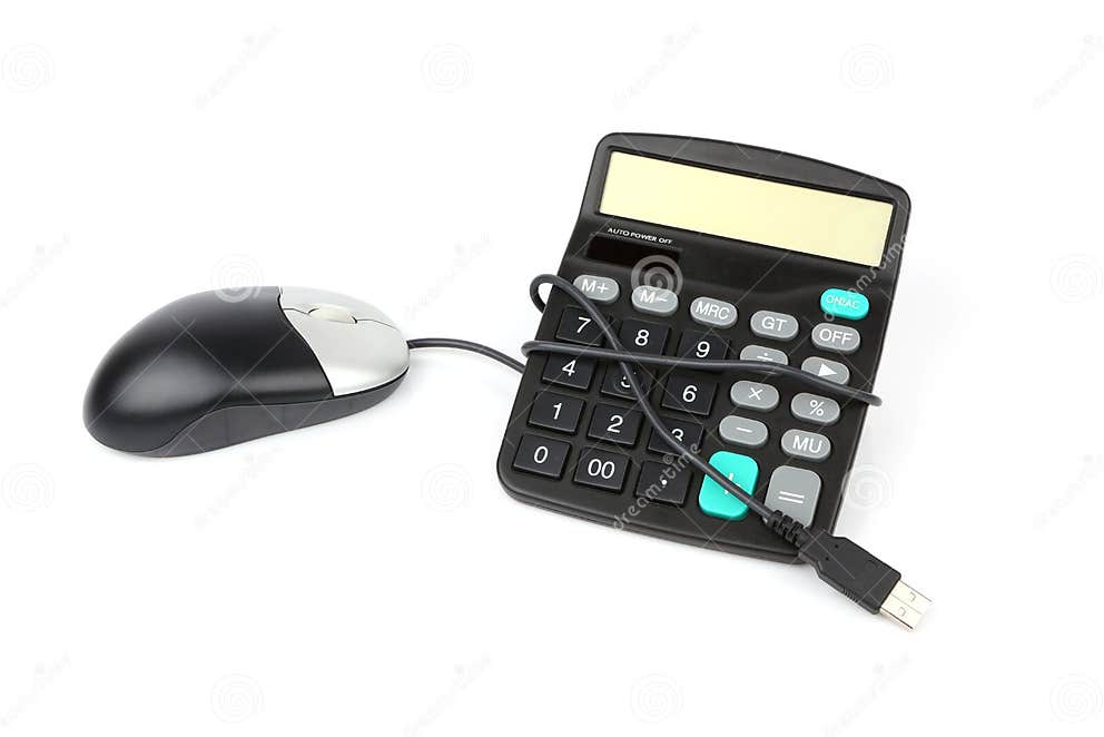 Calculator and Computer Mouse Stock Image - Image of isolated, mouse ...