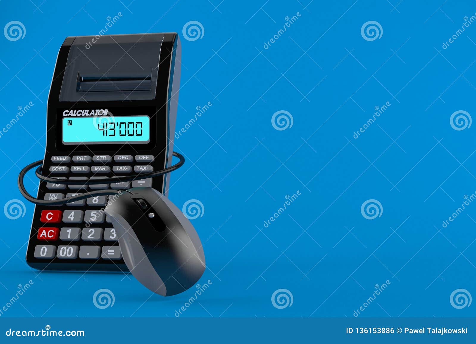 Calculator with Computer Mouse Stock Illustration - Illustration of ...