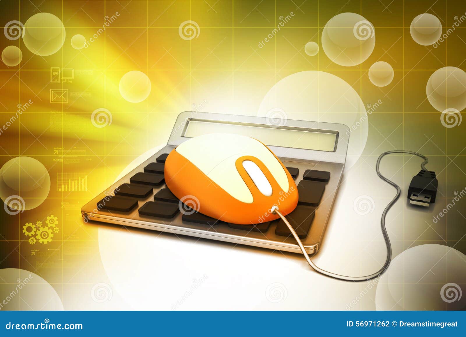 Calculator with Computer Mouse Stock Illustration - Illustration of ...