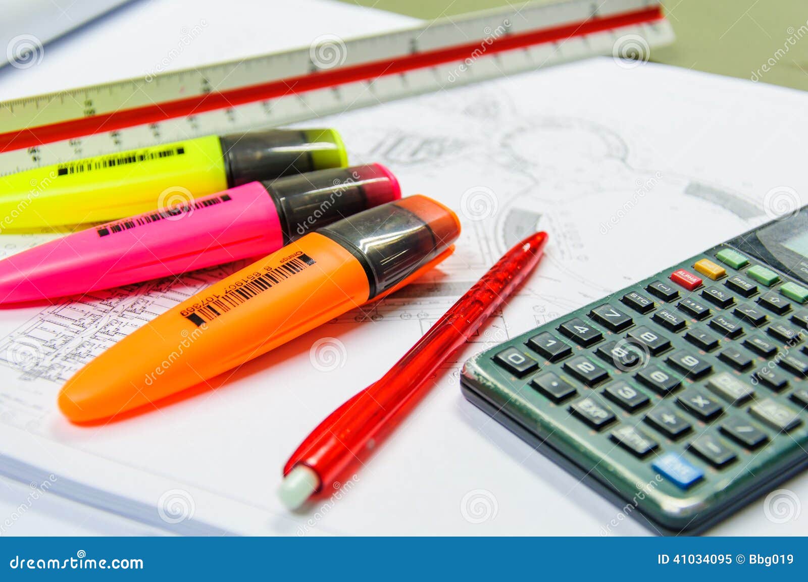 Calculator for Costing Estimate Stock Image - Image of residential ...