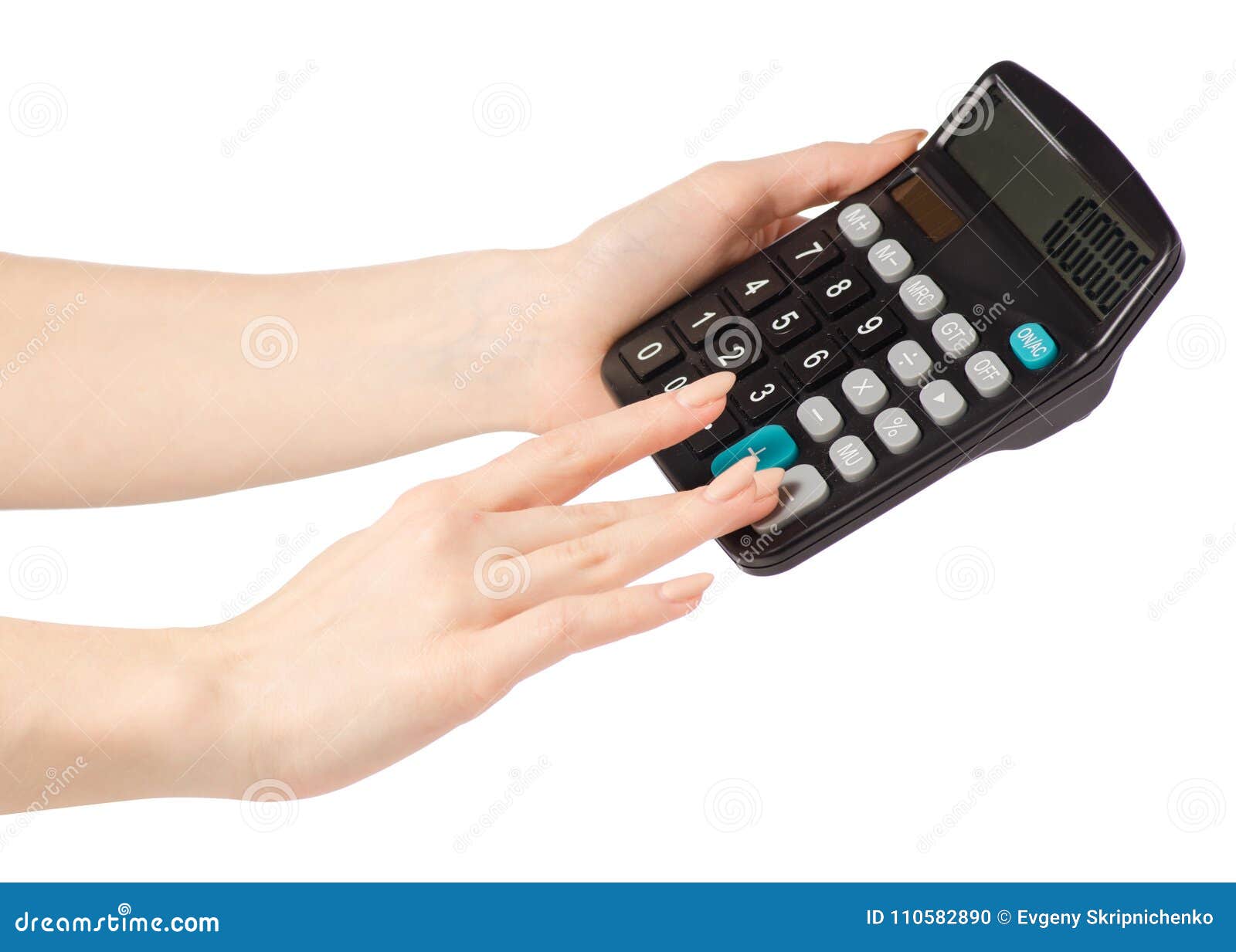 Calculator count in hand stock photo. Image of businessman - 110582890
