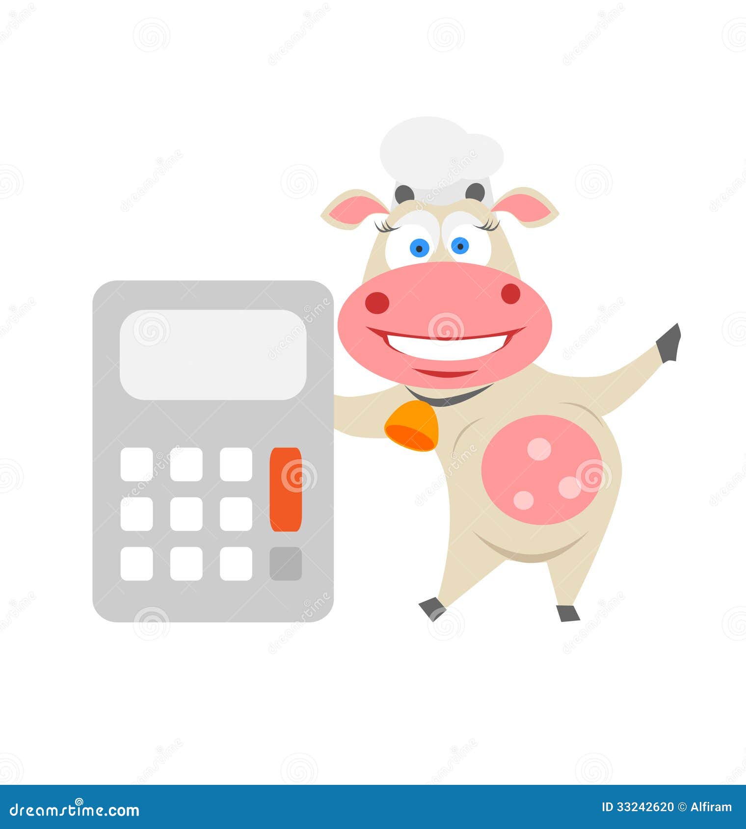Calculator cow stock vector. Illustration of cook, chef - 33242620