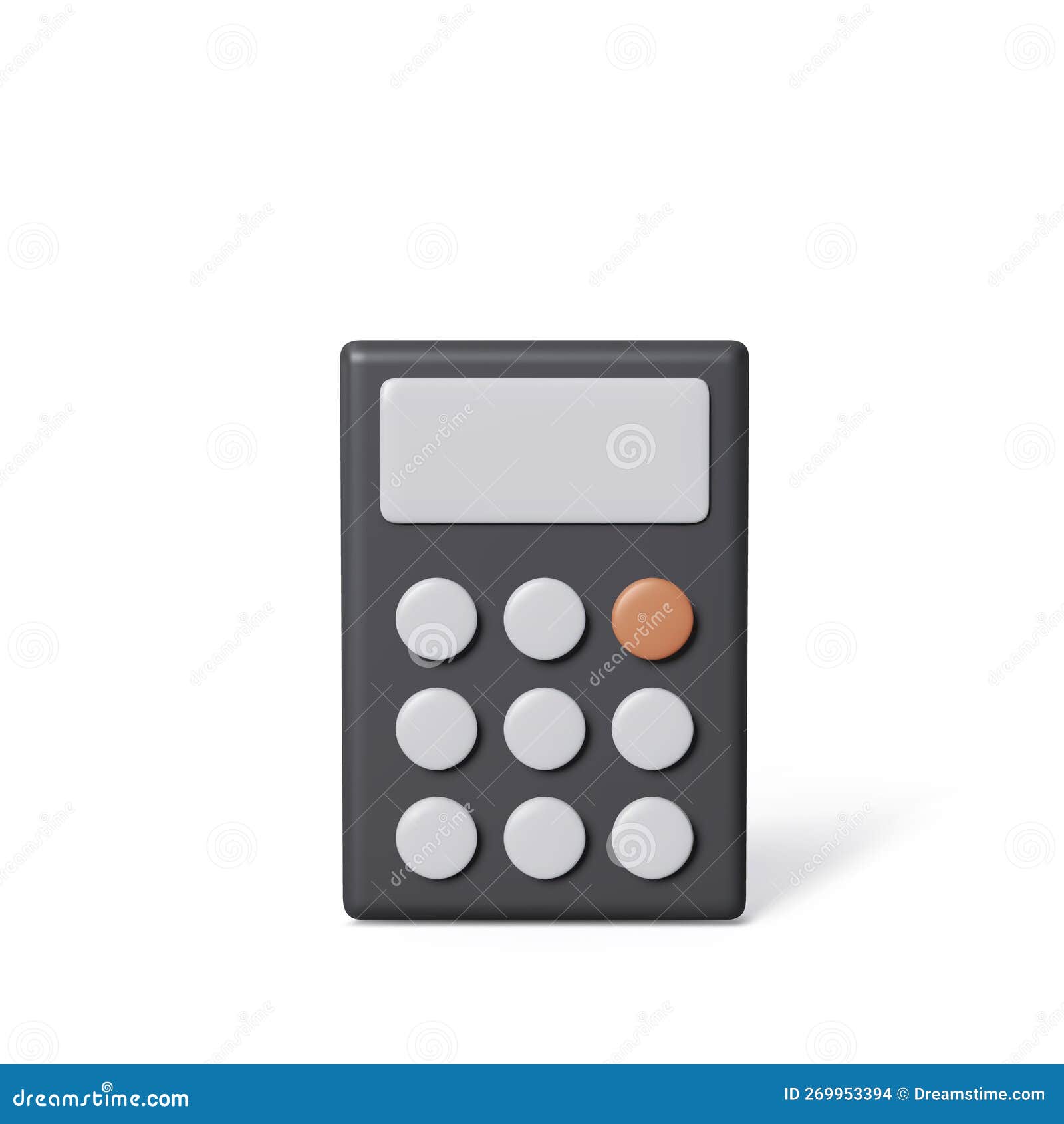 Calculator in 3D Style. Math Device Front View Stock Vector ...