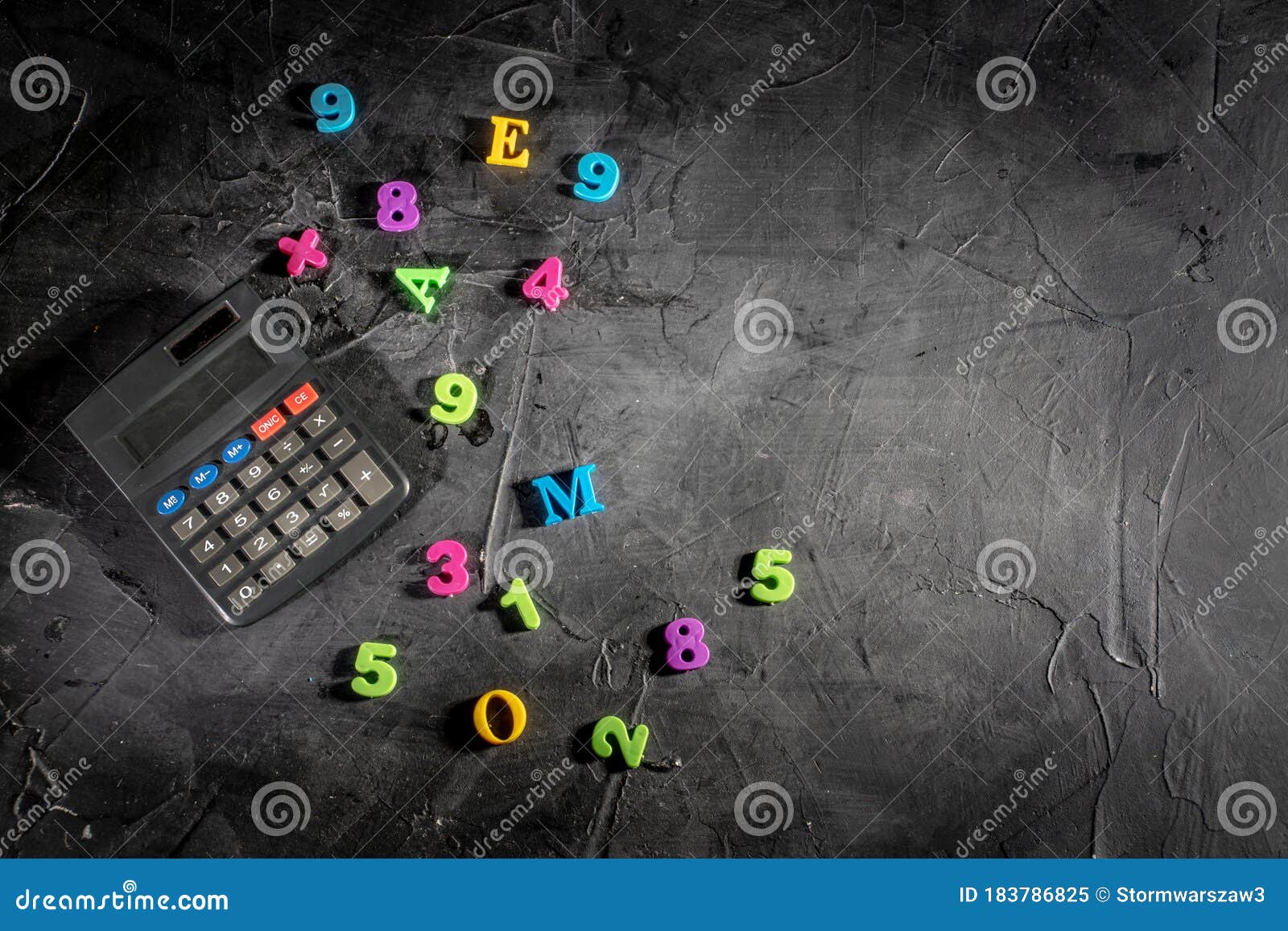 Calculator on Dark Background Stock Image - Image of profit, education ...