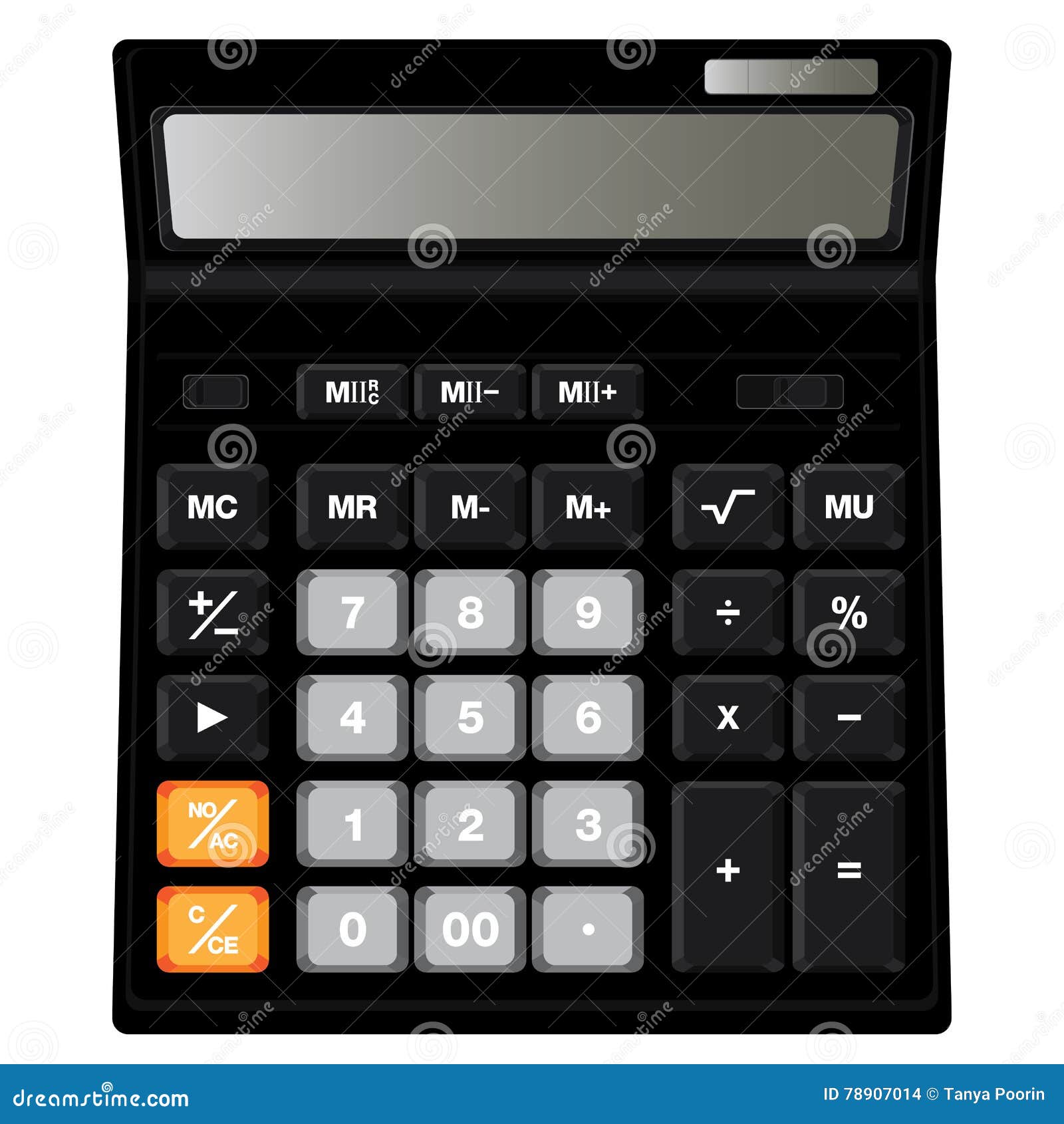 Calculator Design on White Background. Stock Vector - Illustration of ...