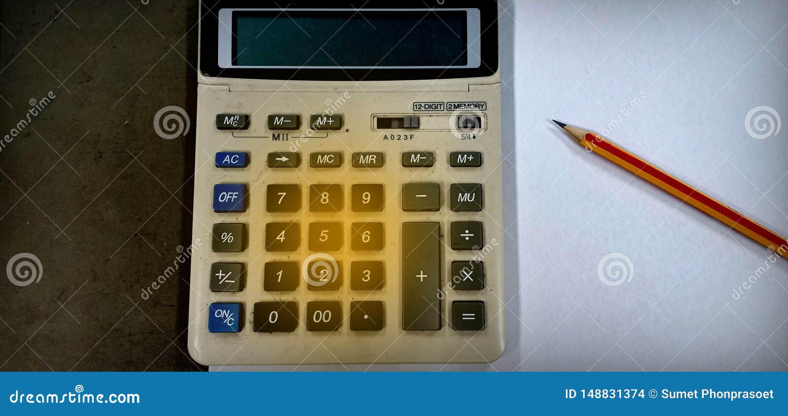 Calculator on the desk stock photo. Image of computer - 148831374