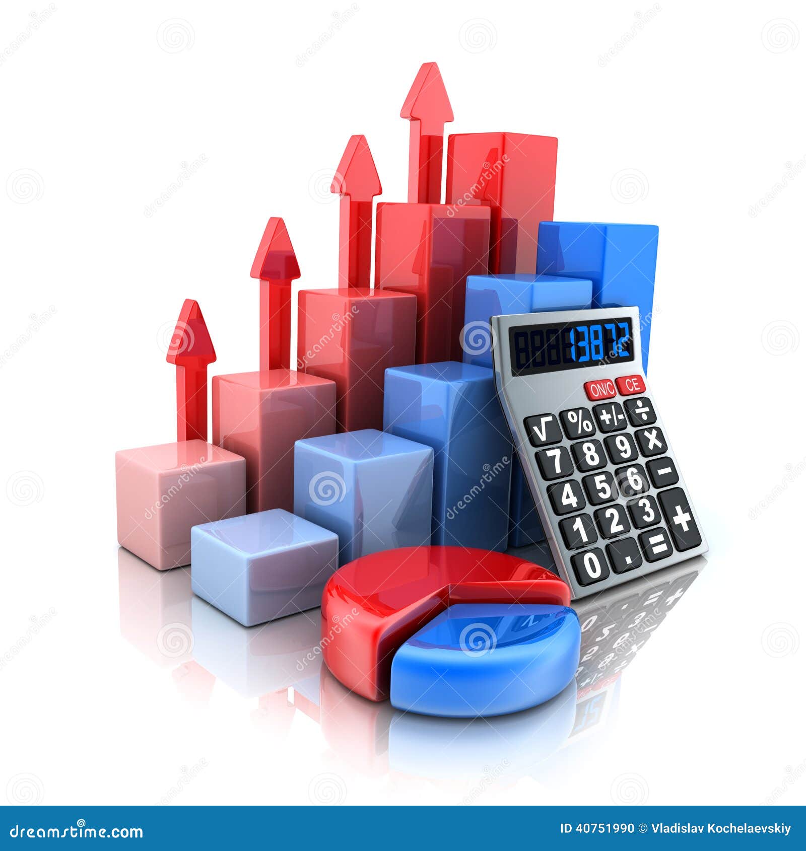 Calculator and diagram stock illustration. Illustration of calculation ...