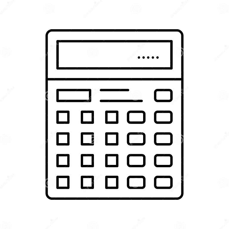 Calculator Digital Device for Counting Line Icon Vector Illustration ... Calculator Digital Device for Counting Line Icon Vector Illustration ...